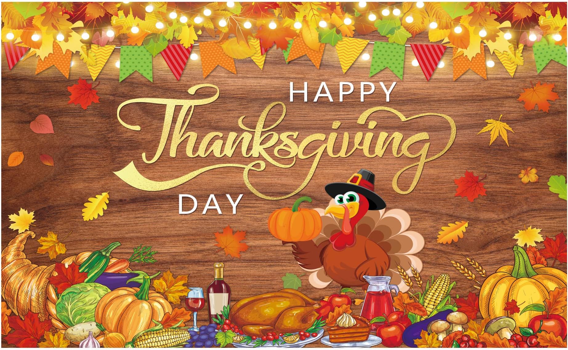 Amazon.com : Allenjoy Happy Thanksgiving Day Backdrop for Autumn Fall ...
