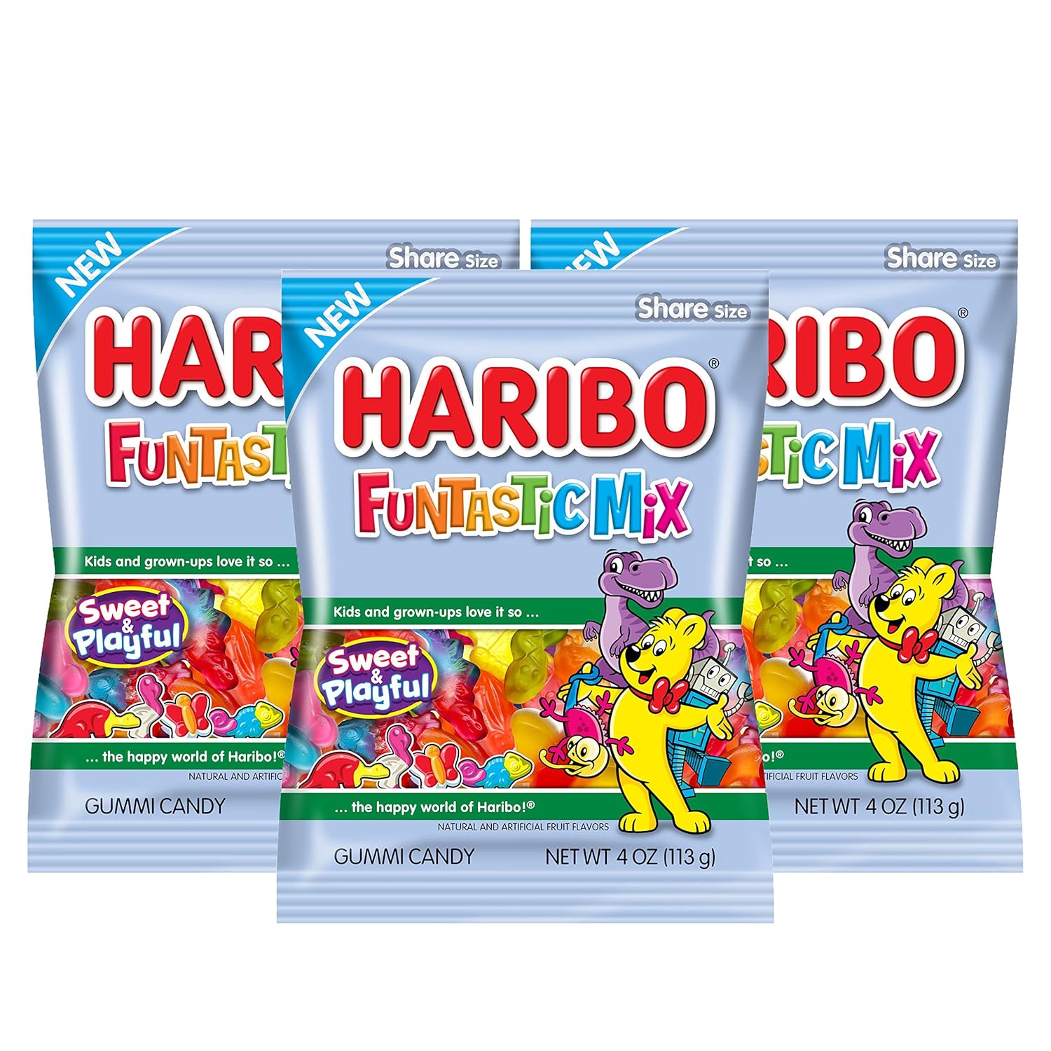Amazon.com : Haribo Funtastic Mix Share Size Gummy Candy-Sweet and ...