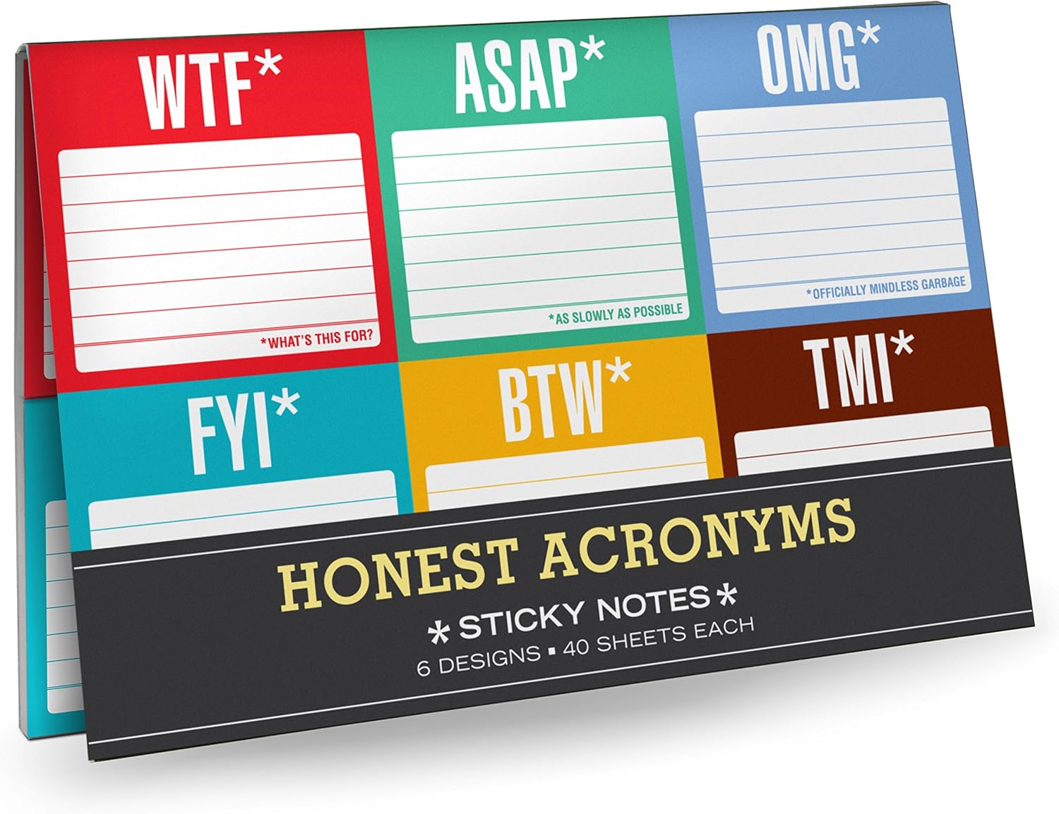 Amazon.com: Knock Knock Sticky Notes Packet, Honest Acronyms ...