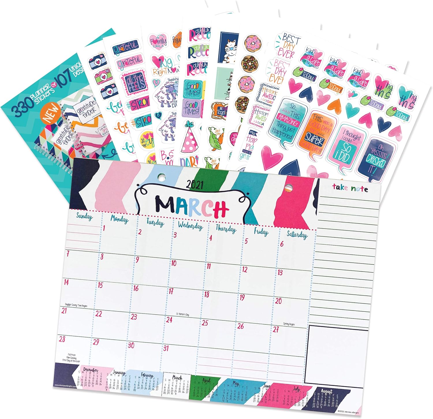 Amazon.com : Reminder Binder 18-Month 2021-2022 Monthly Desk Calendar ...
