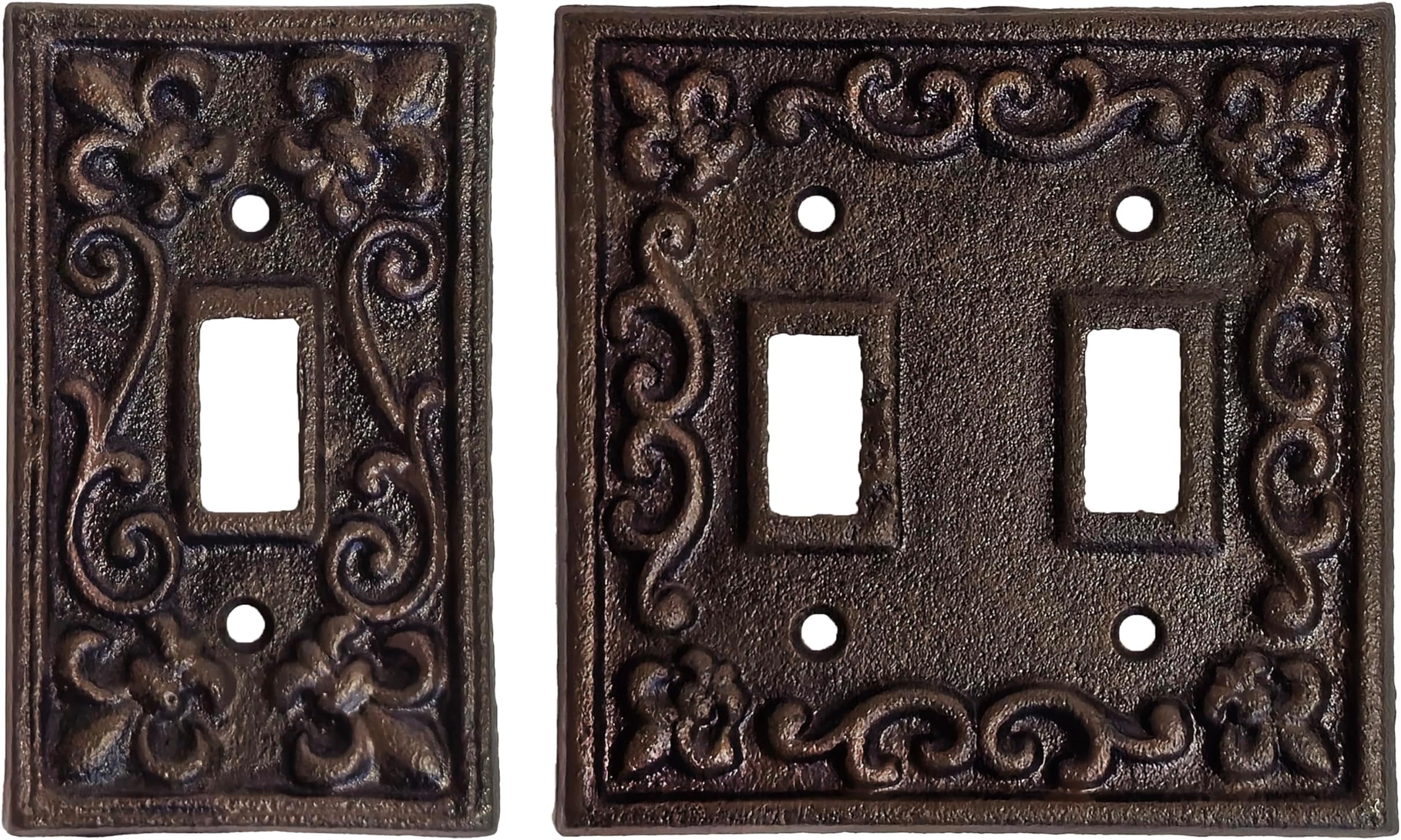 Lulu Decor, Fleur De Lis Cast Iron Switch Plate in antique rustic brown ...