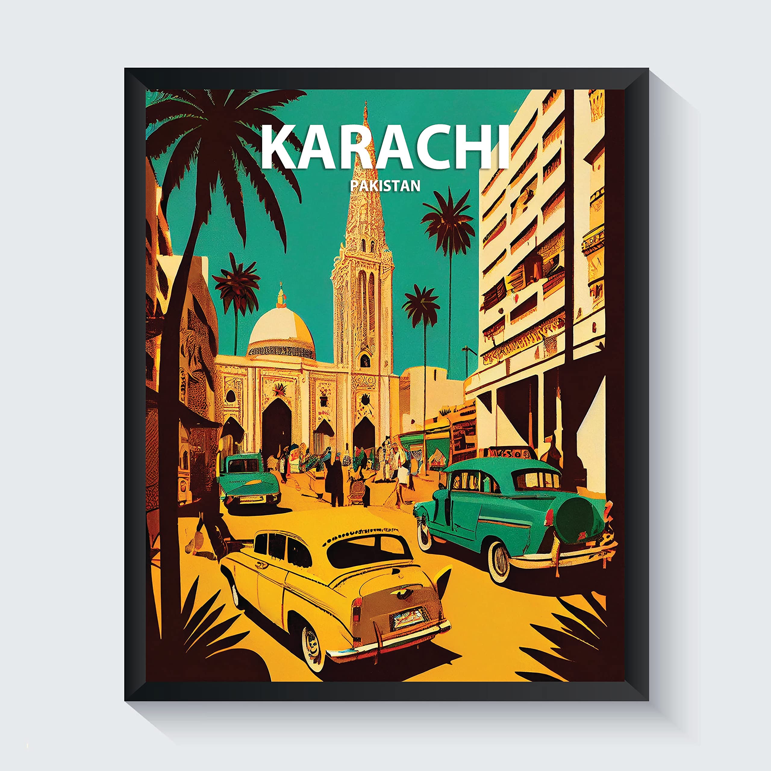 Amazon.com: Karachi Art Print Poster, Pakistan Wall Art Painting Decor ...