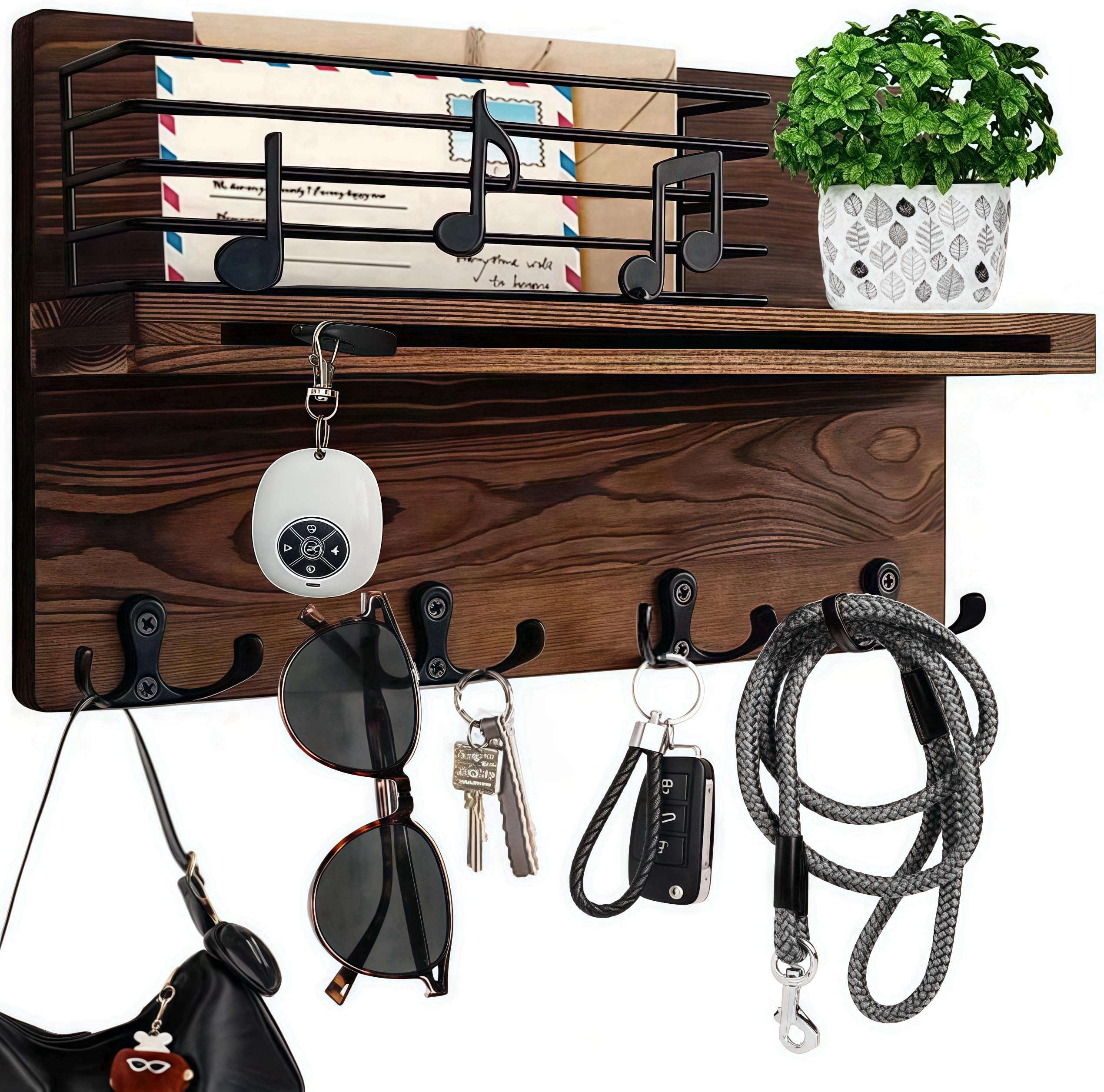 Amazon.com: Styptika Key Holder Wall-Mounted Mail & Key Organizer with ...