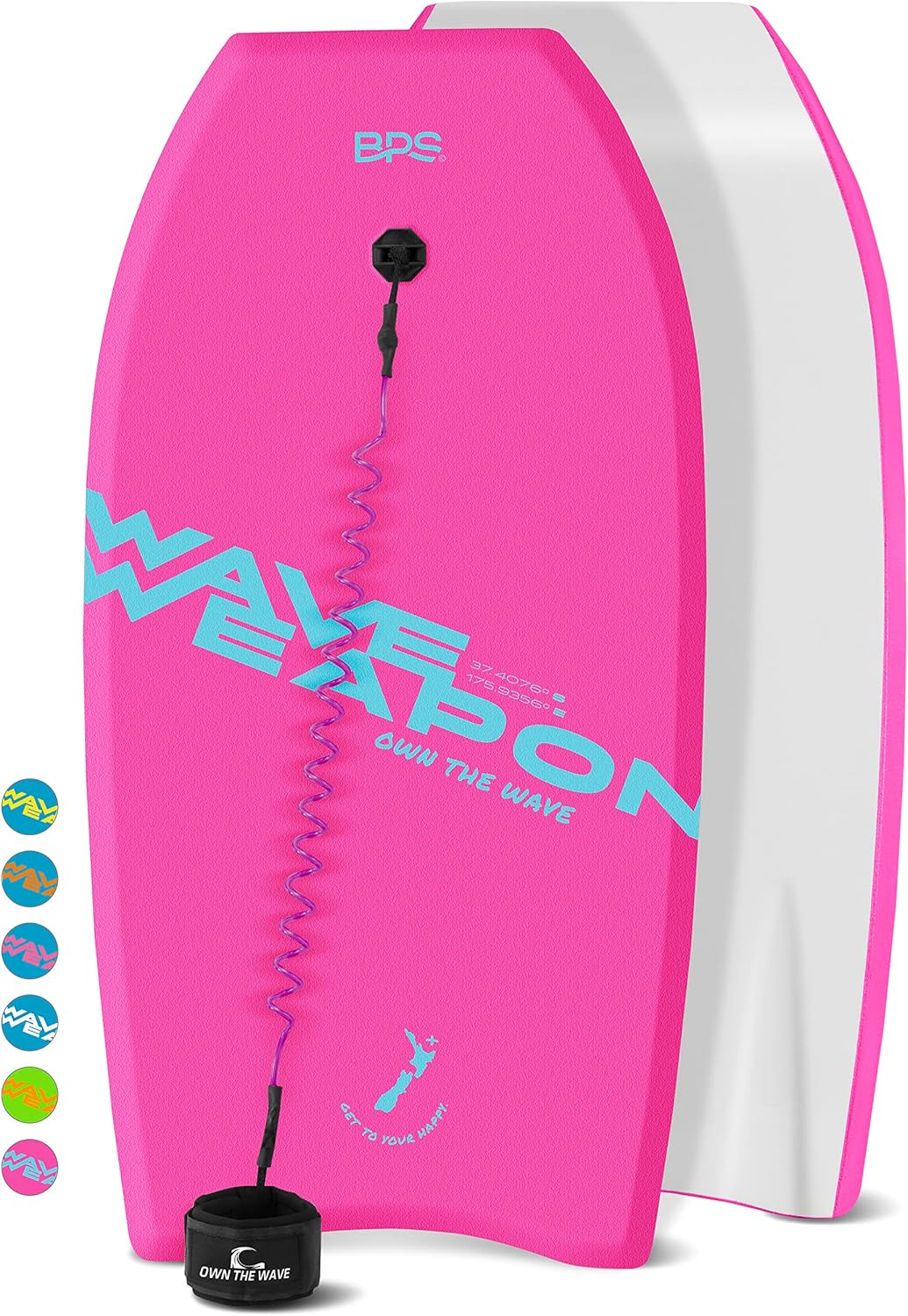 Amazon.com : Own the Wave 41" Bodyboard with Coiled Leash and Swim Fin ...