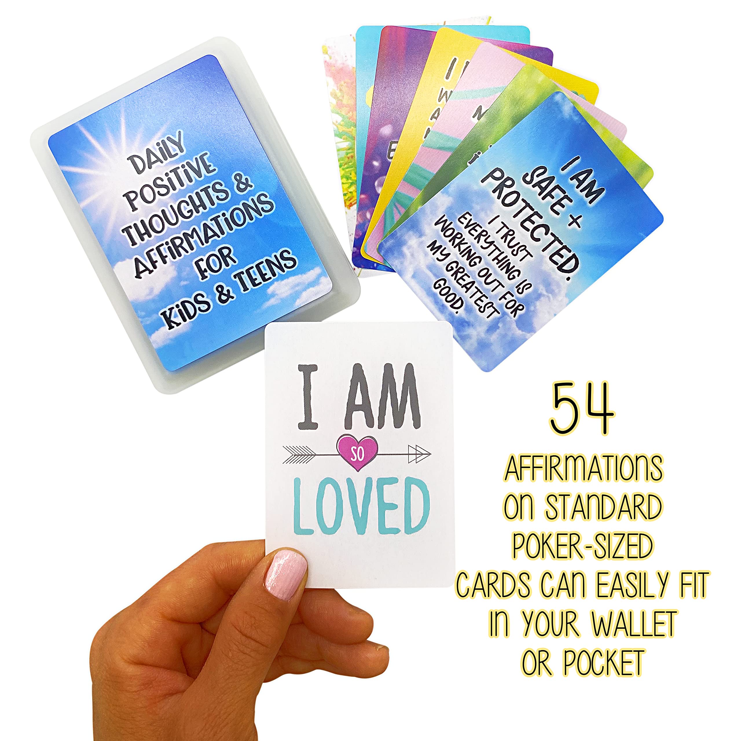 Buy Positive Affirmation Cards for Kids and Teens - 54 Affirmations ...