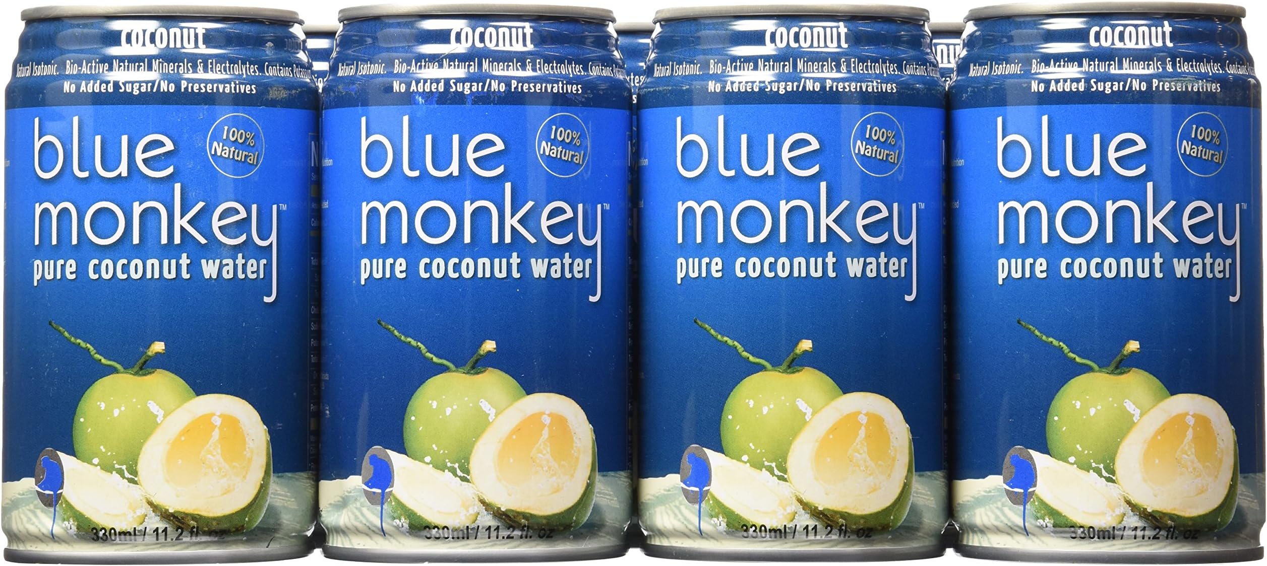 Amazon.com : Blue Monkey 100% Natural Coconut Water, 11.2-Fl Ounce ...