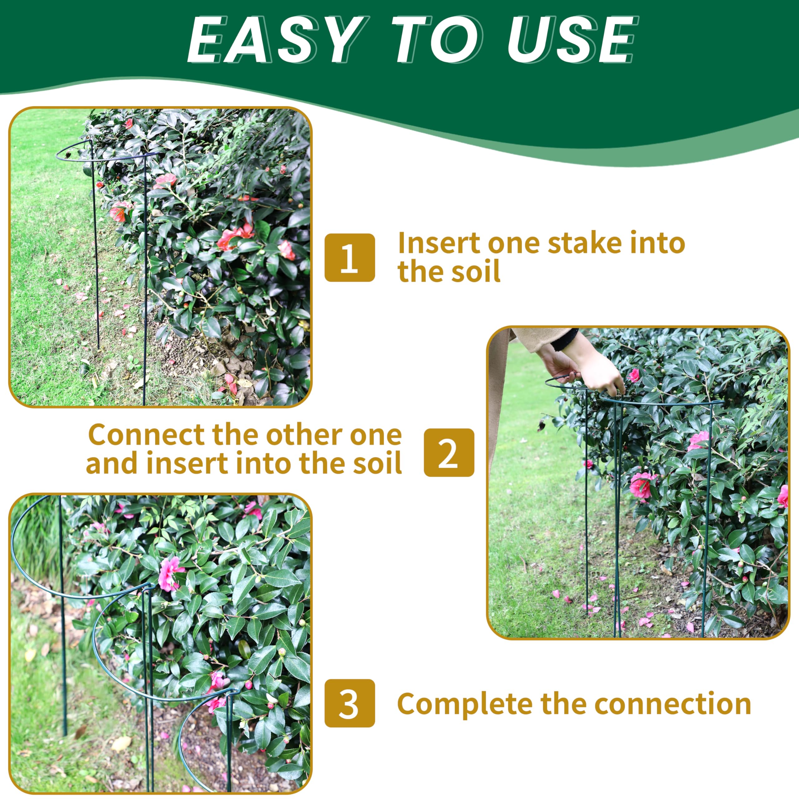 Snapklik.com : 14" Dx32 H Plant Supports Stakes For Large Heavy Plants ...