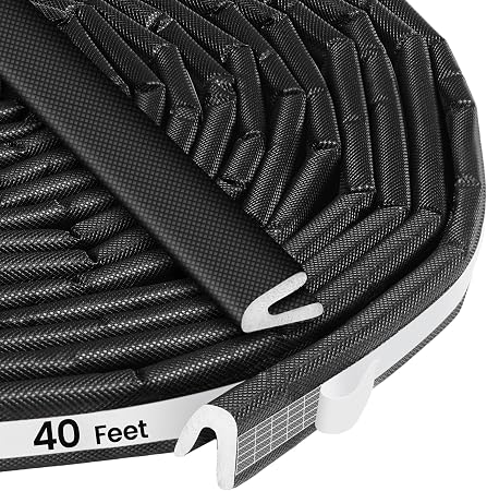 40FT V-Shaped Weatherstripping Door Seal Strip – Self-Adhesive Foam ...