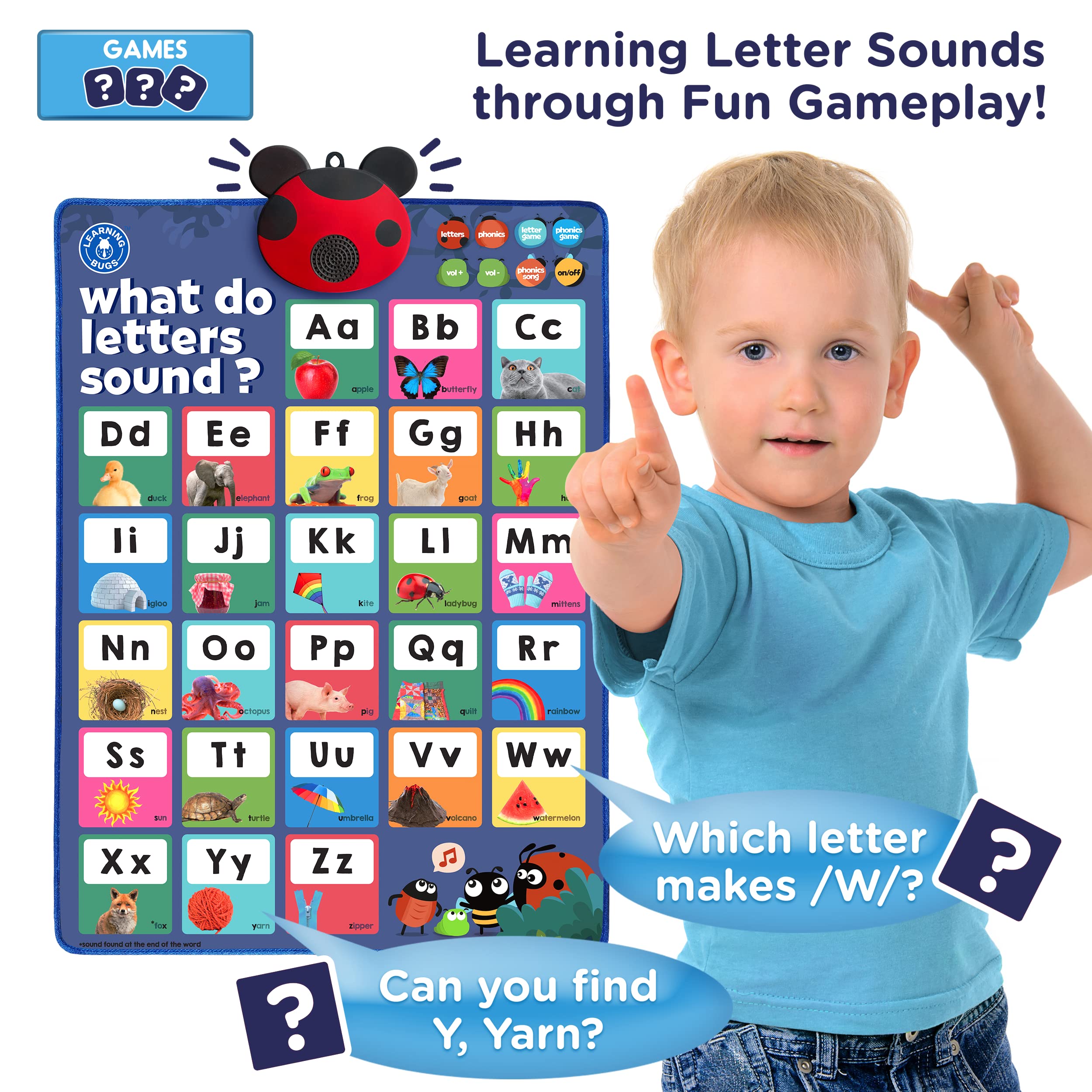 LEARNING BUGS Press to Learn Phonics, Interactive Letters and Sounds ...