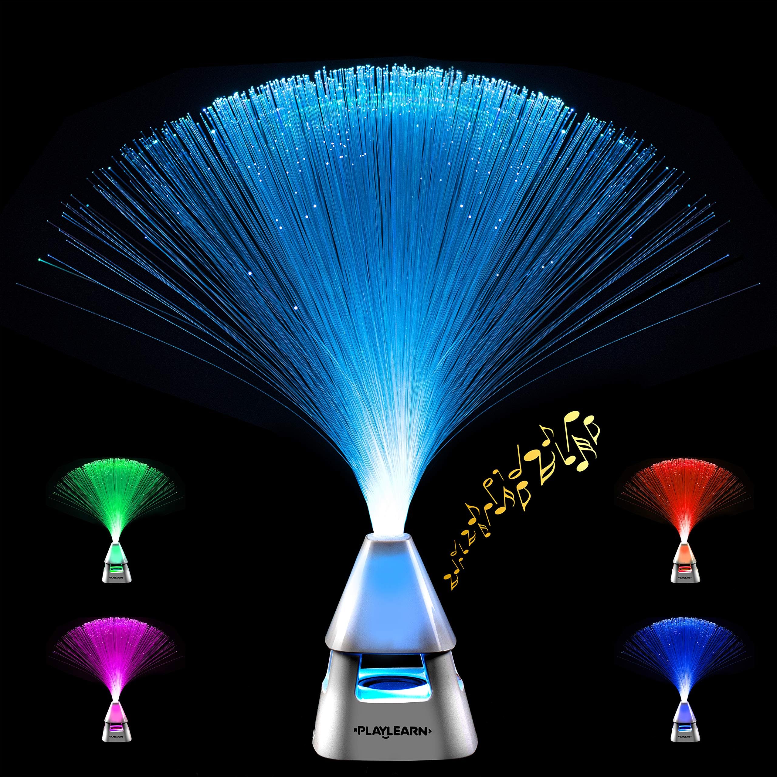 Playlearn 14” LED Fiber Optic Lamp with Wireless Speaker - USB ...