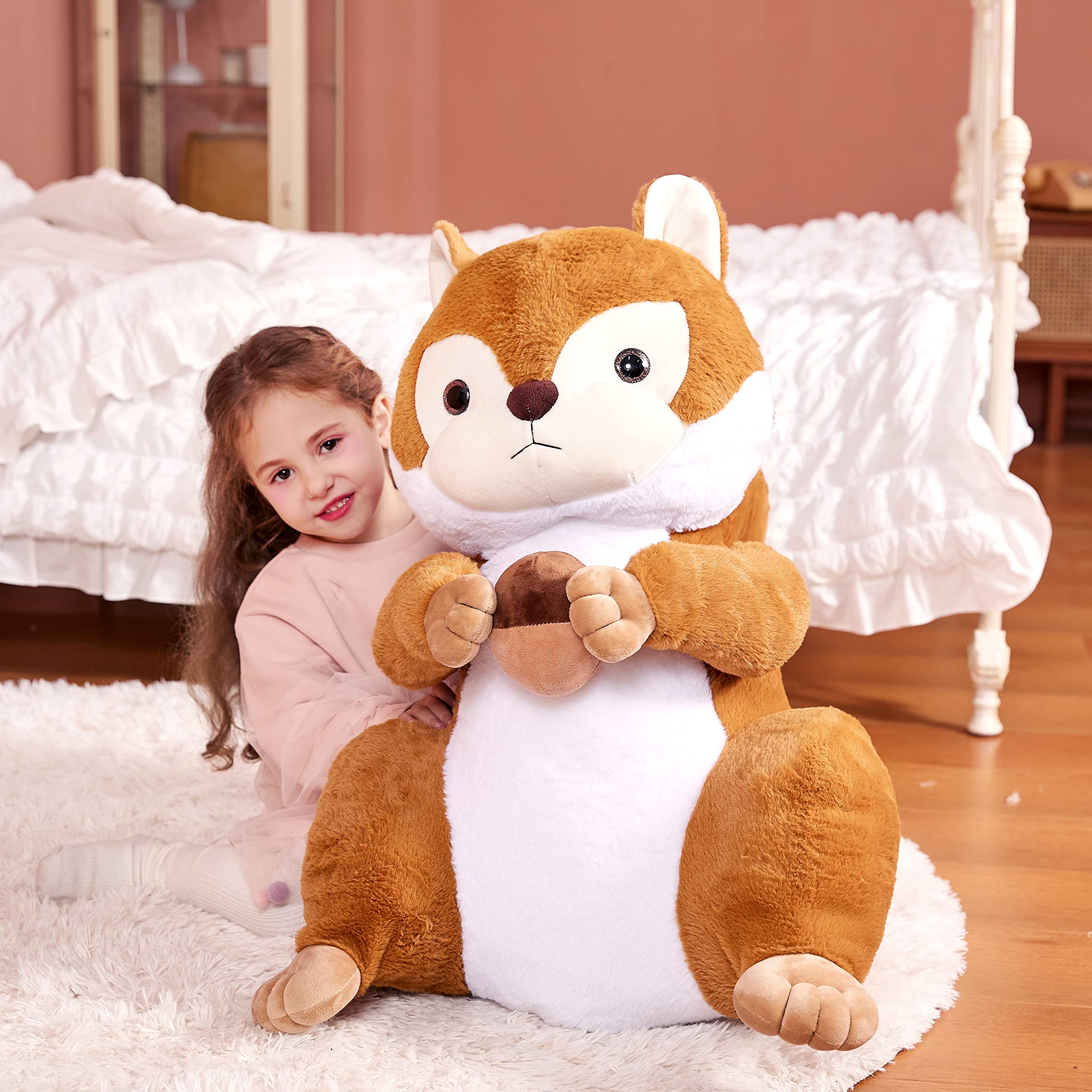 IKASA Large Squirrel Stuffed Animal Plush Toy,23" Giant Cute Jumbo Soft ...