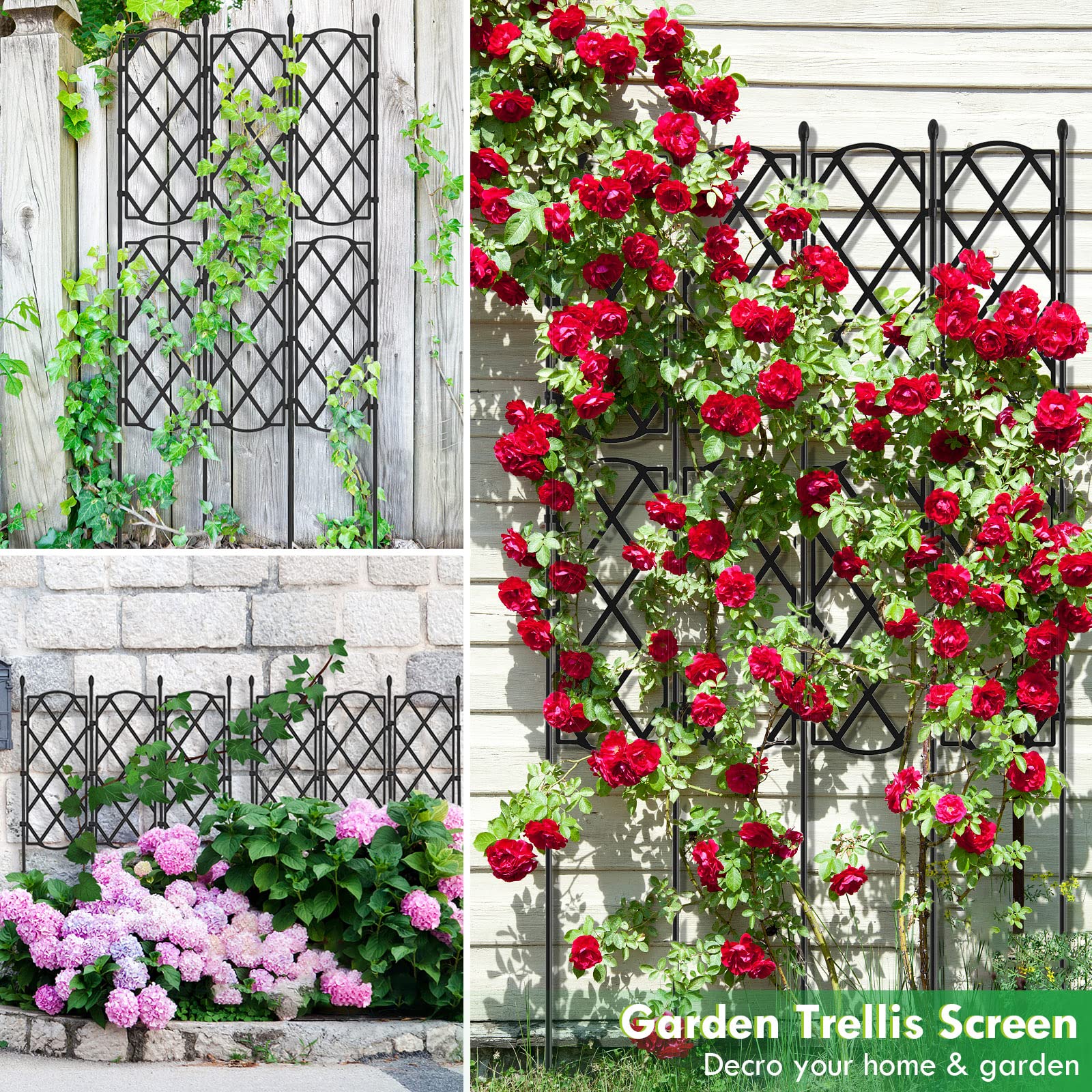 Garden Trellis for Climbing Plants Outdoor, 4FT Tall Plant Support ...