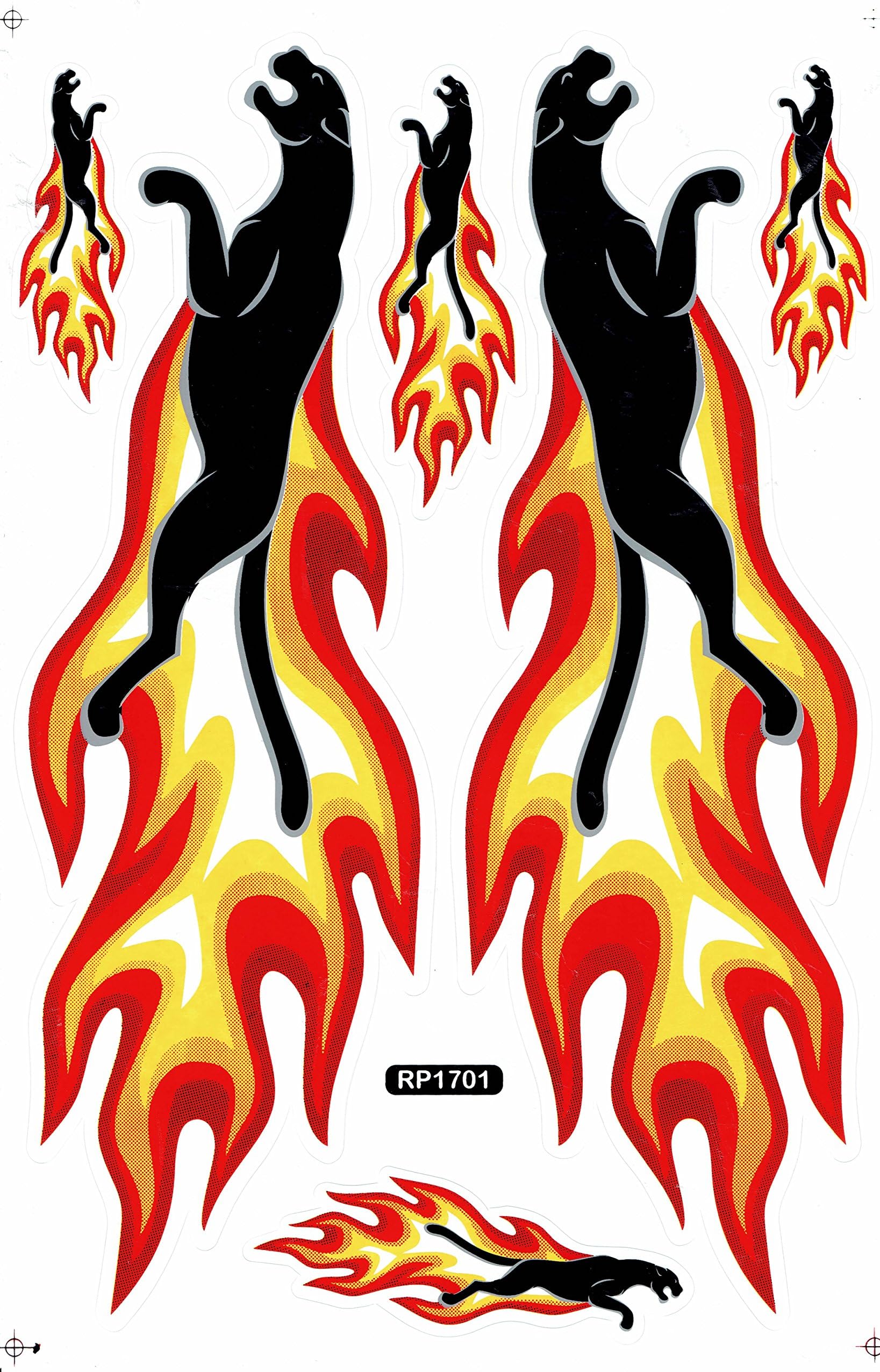 Wandkings.de Racing Aufkleber Fire Flames Feuer Flammen Sticker Set ...