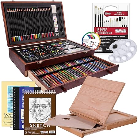 Amazon.com: U.S. Art Supply 84-Piece Deluxe Artist Studio Creativity ...