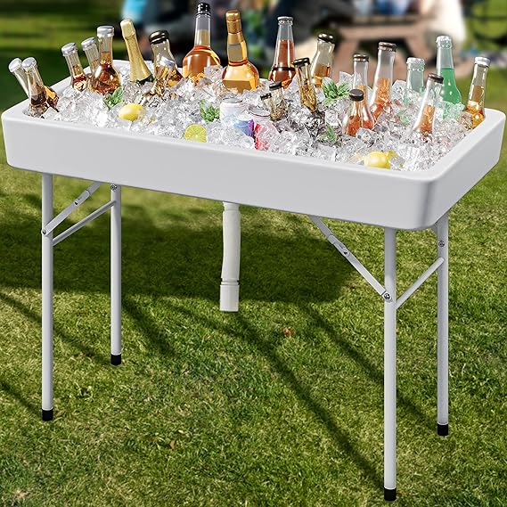Amazon.com: YITAHOME Ice Table, 4FT Folding Ice Cooler Table with Drain ...