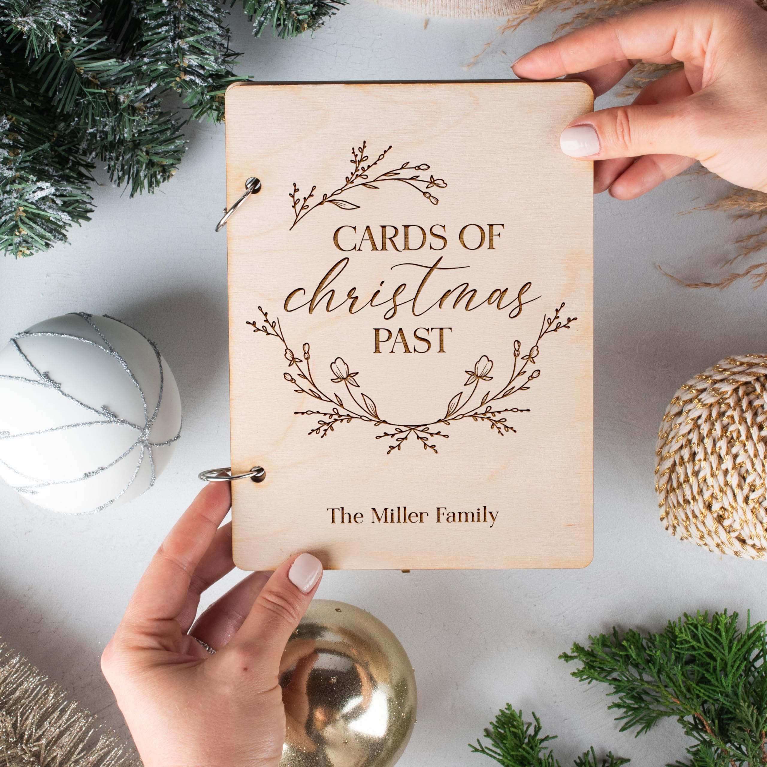 Amazon.com: Personalized Christmas Card Holder, Custom Wooden Cards of ...