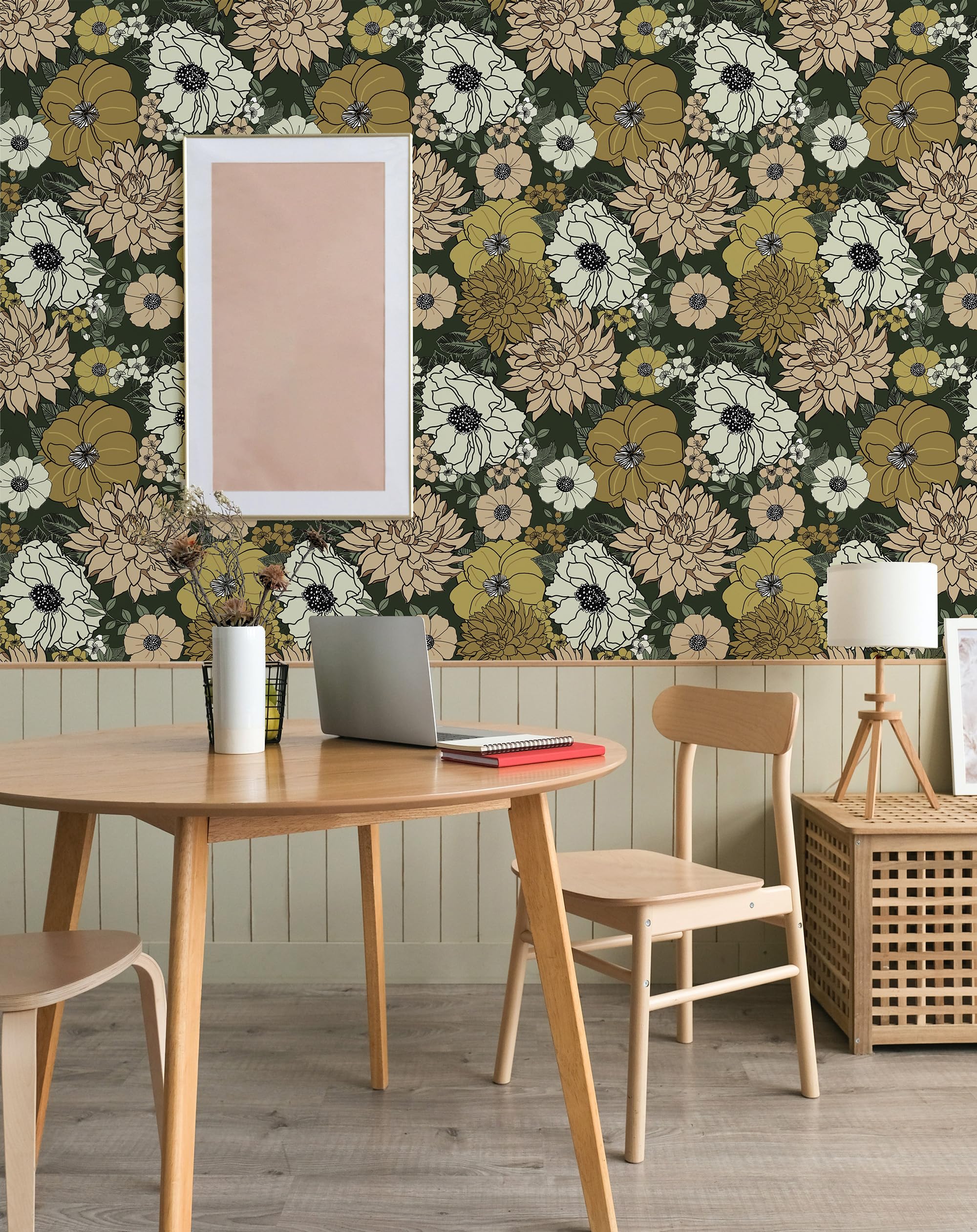 Snapklik.com : Floral Peel And Stick Wallpaper Boho Flower Contact ...