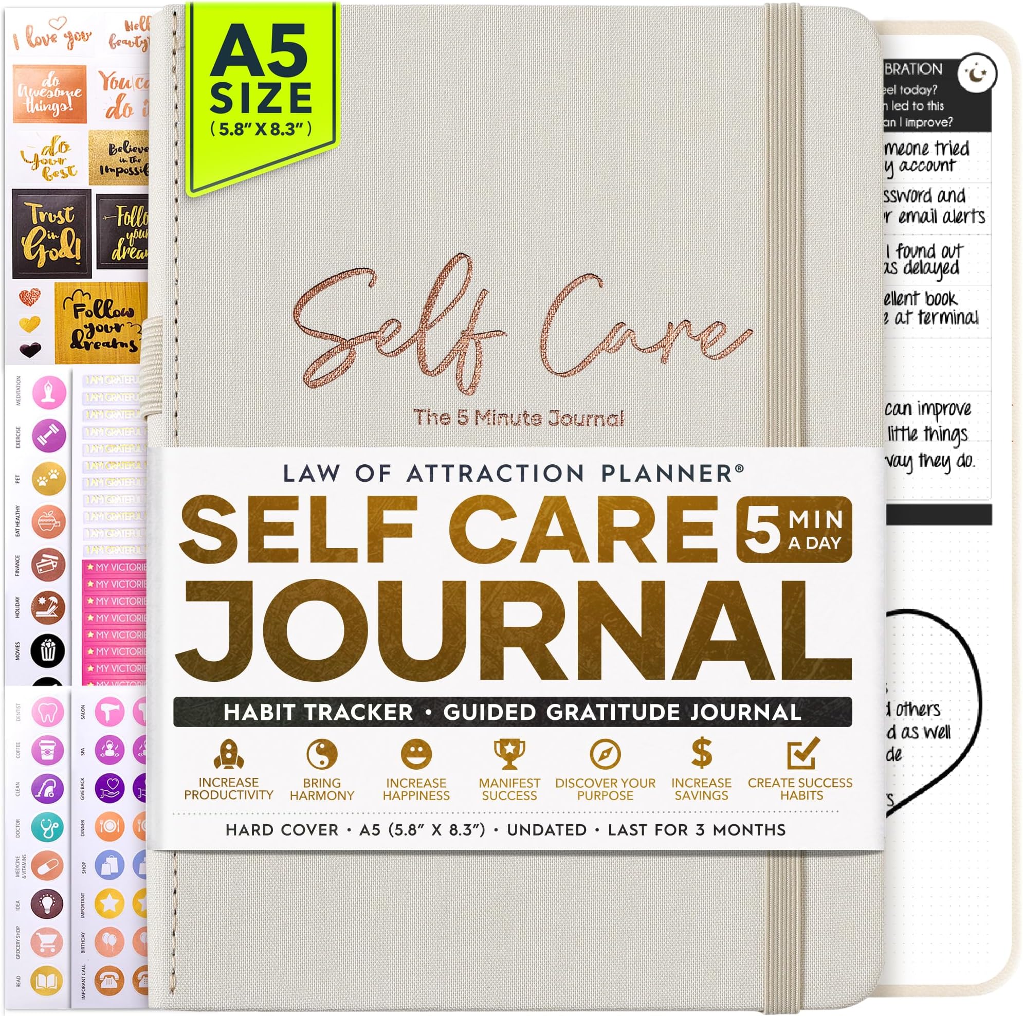 Amazon.com : Elegant Self-Care Journal for Women and Men - Wellness ...