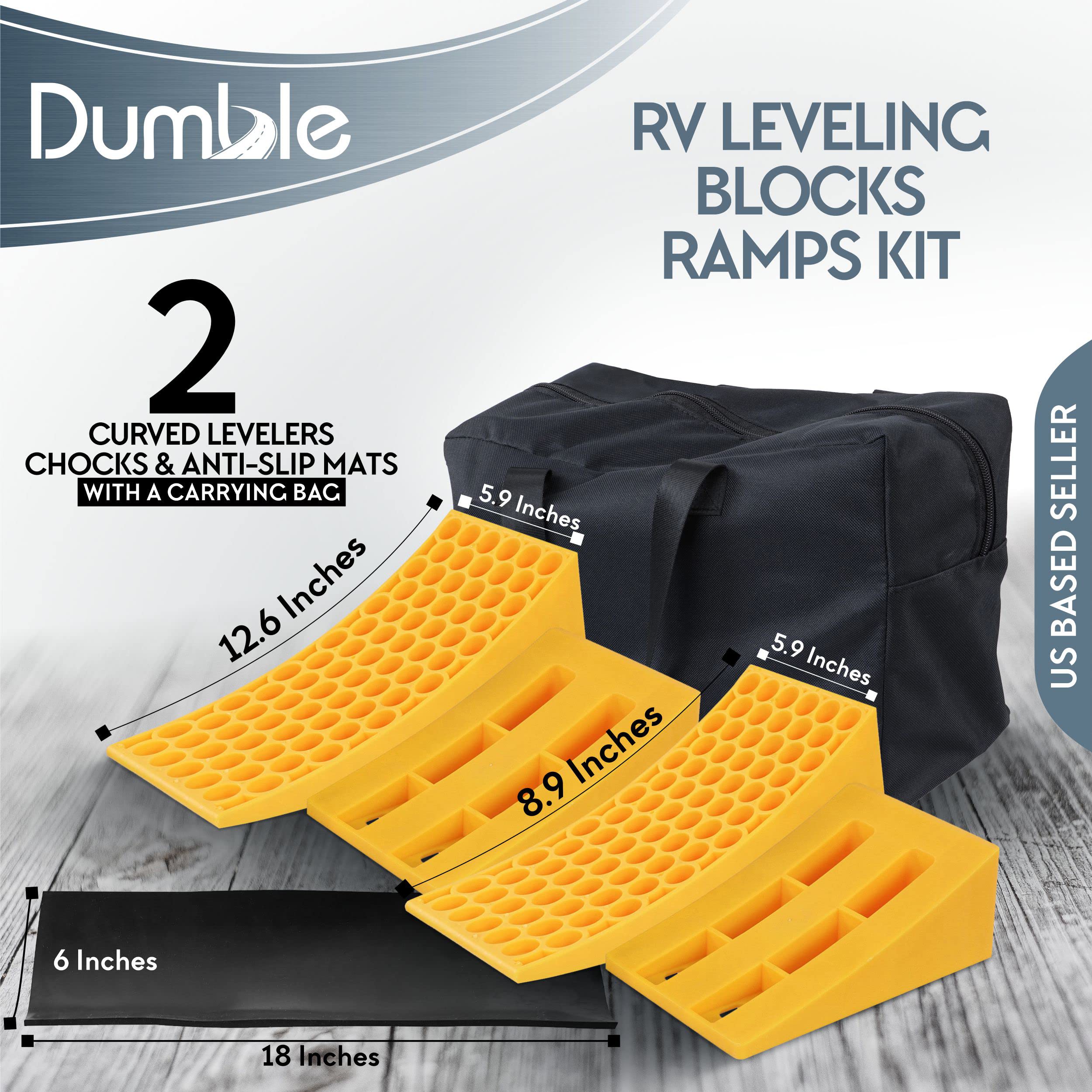 Dumble RV Leveling Blocks - 2 Camper Leveling Blocks and Chock Blocks ...