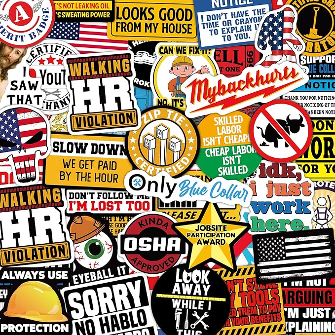 Amazon.com: 306 PCS Funny Hard Hat Sticker Pack for Adults - Waterproof ...