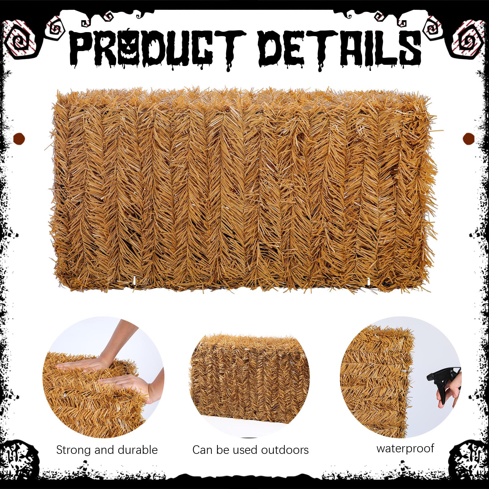 Snapklik.com : 1 Pcs Halloween Decorative Straw Bale, 24 X 12 X 12 ...