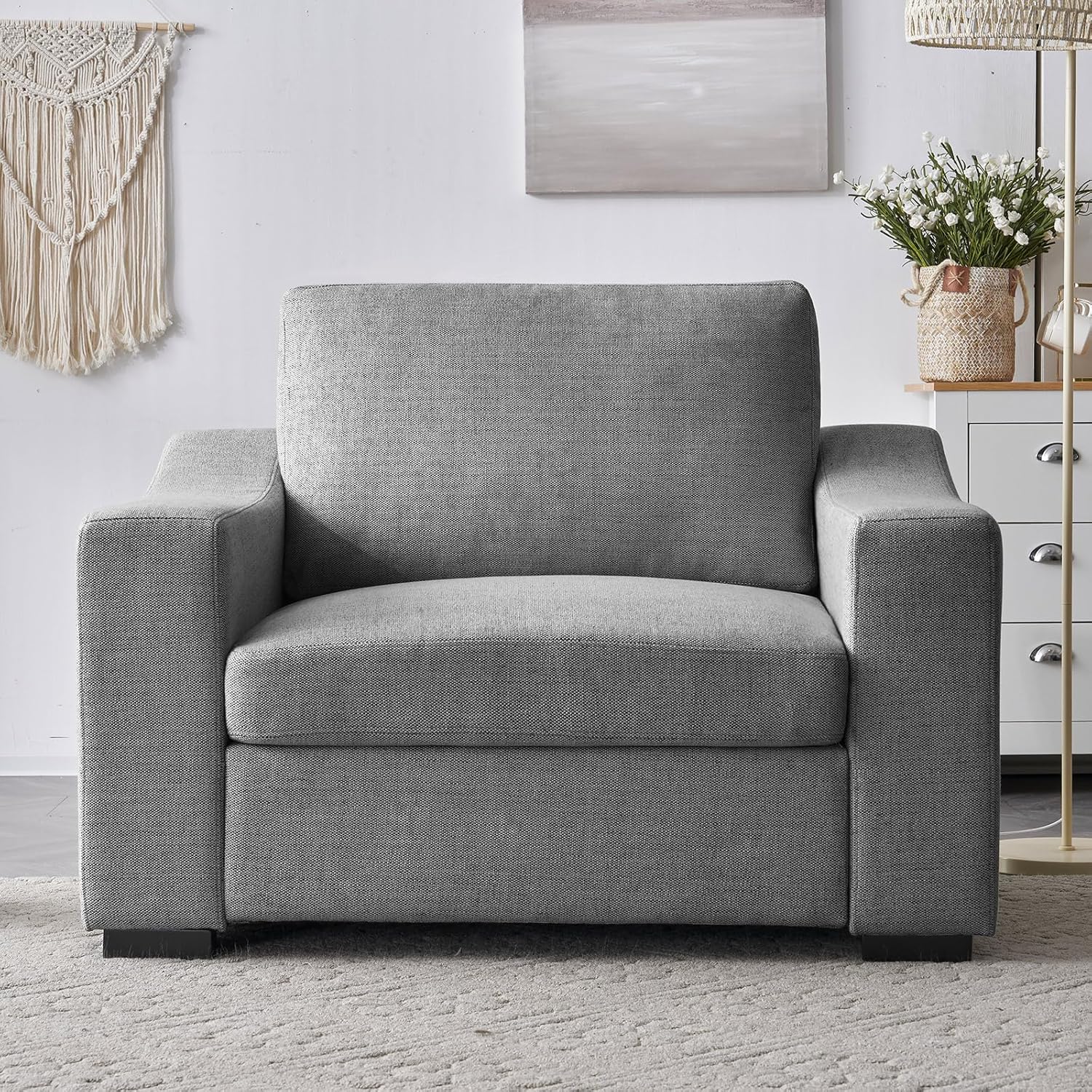 Amazon.com: WELYAS Oversized Accent Chair, Mid Century Modern Sofa ...