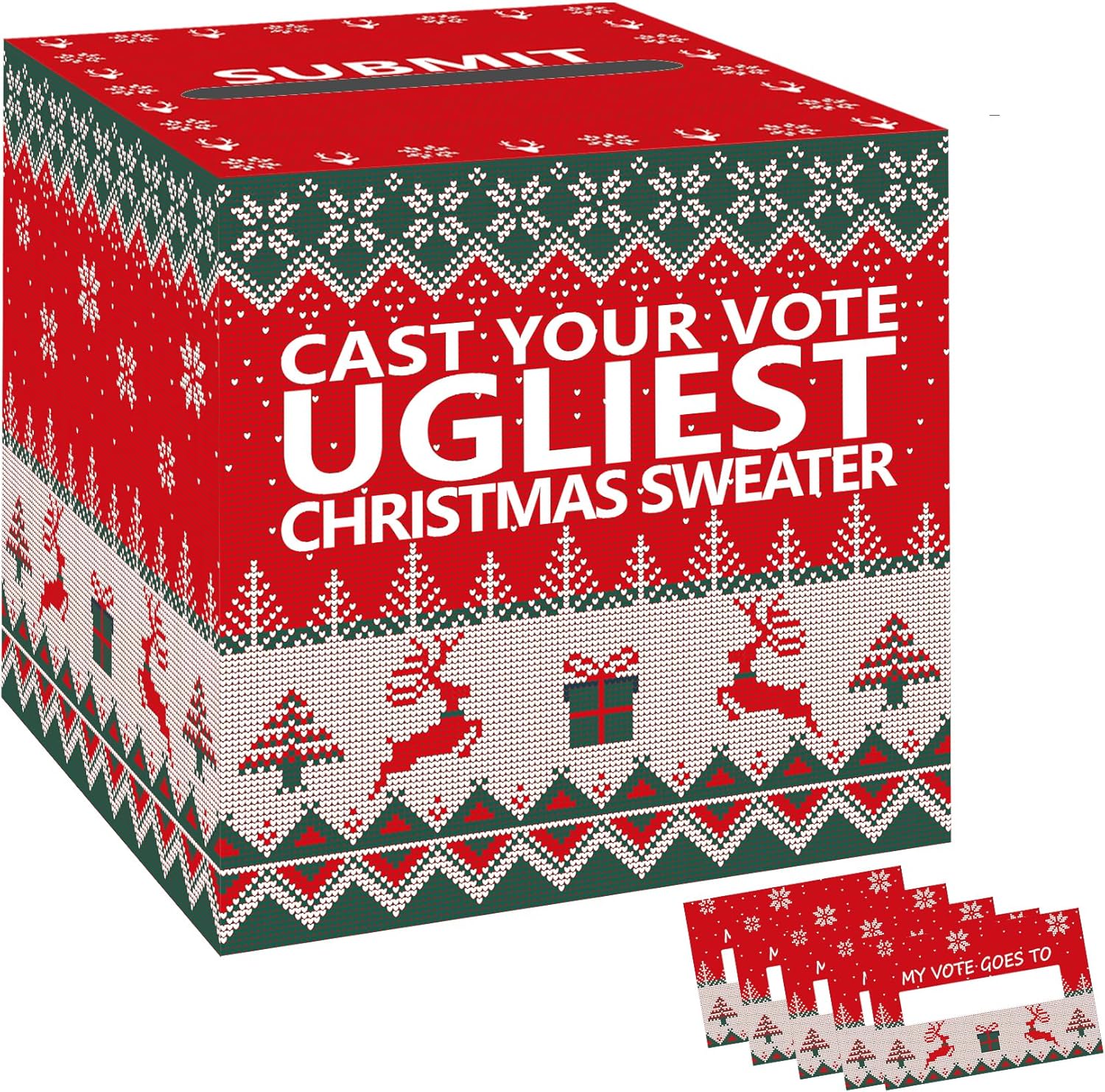 Amazon.com: Laroder 1 Pack Ugly Sweaters Party Game Box Ballot Box with ...
