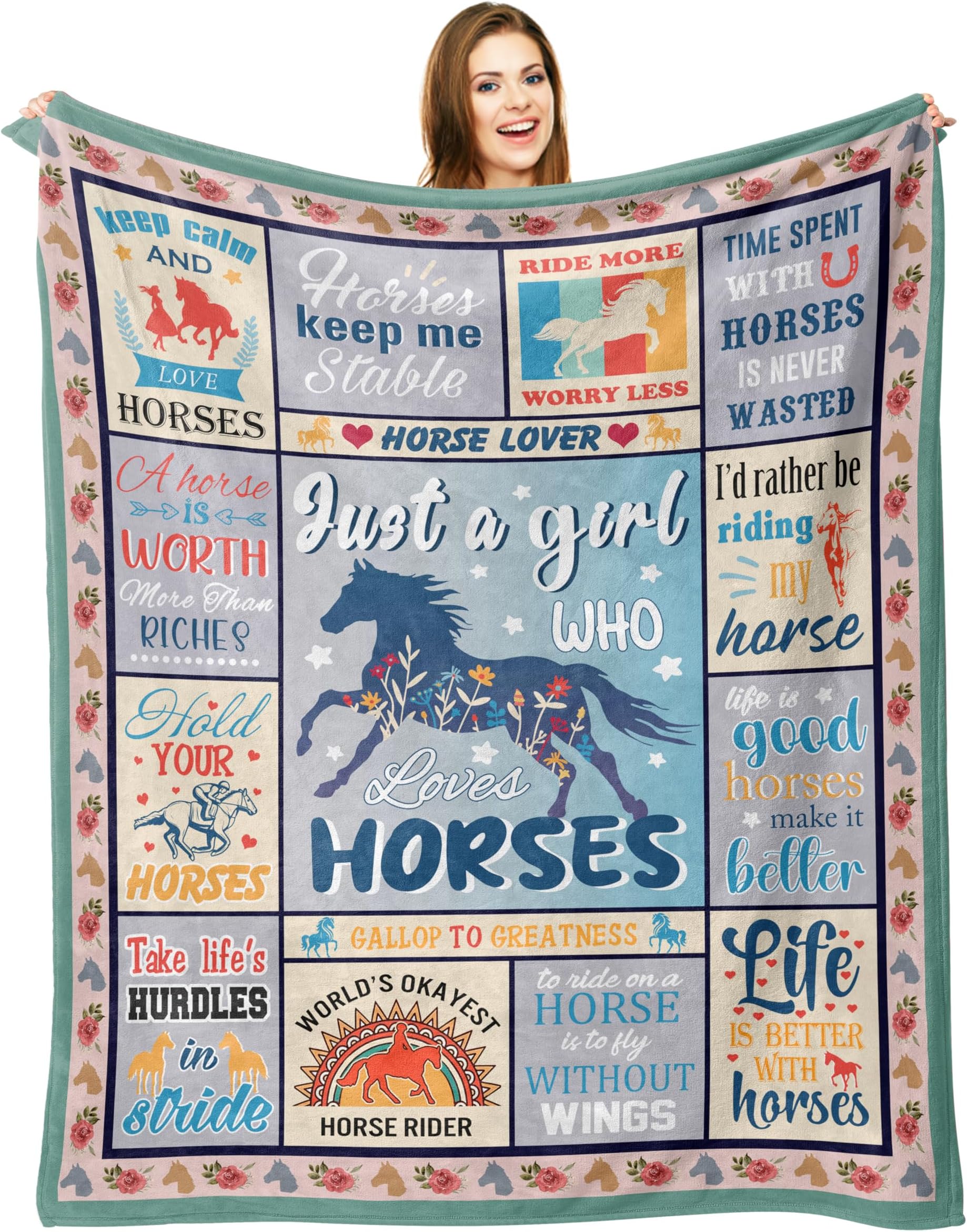 Amazon.com: peakman Horse Blanket,Horse Gifts for Girls Women,Gifts for ...