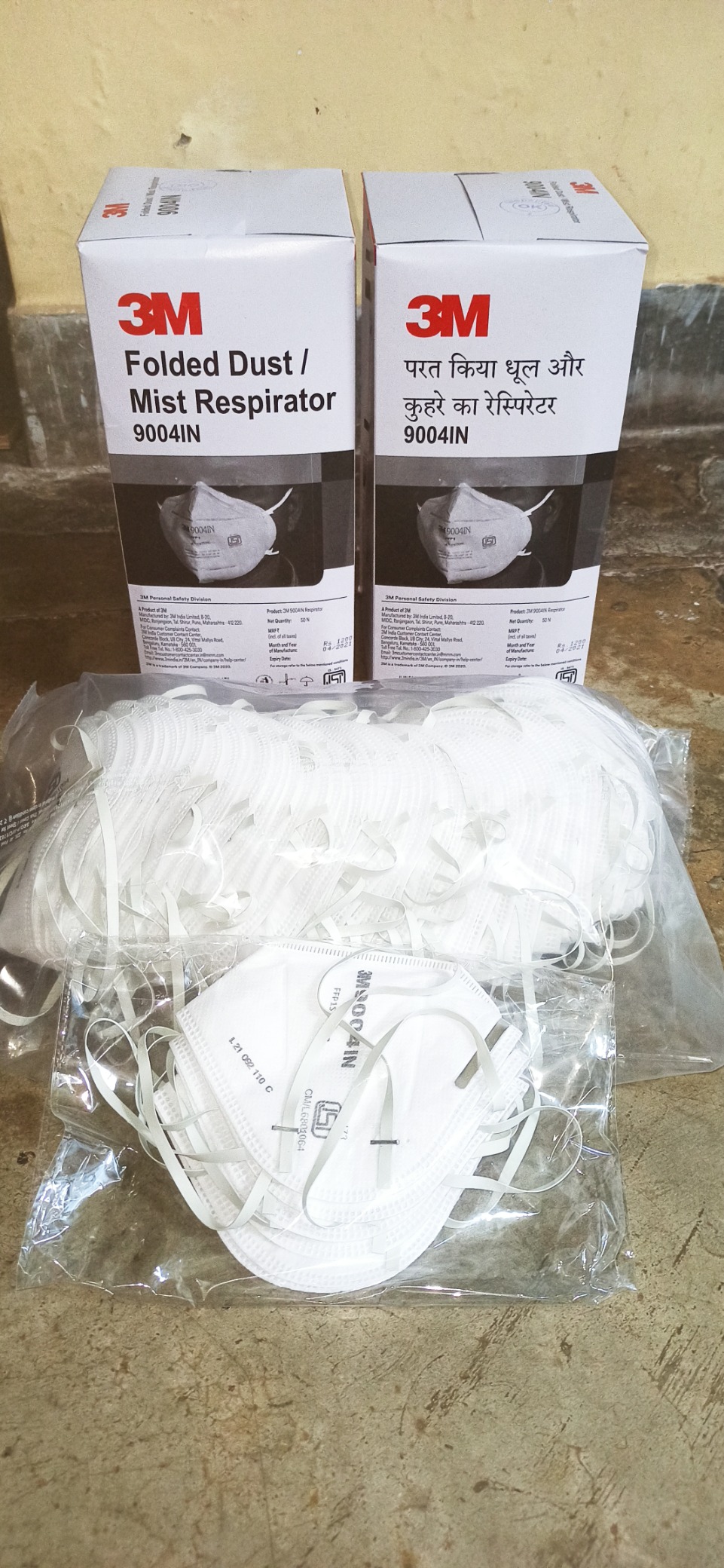 3M 9004IN Dust/Mist Respirator (White) - Pack of 15 : Amazon.in ...