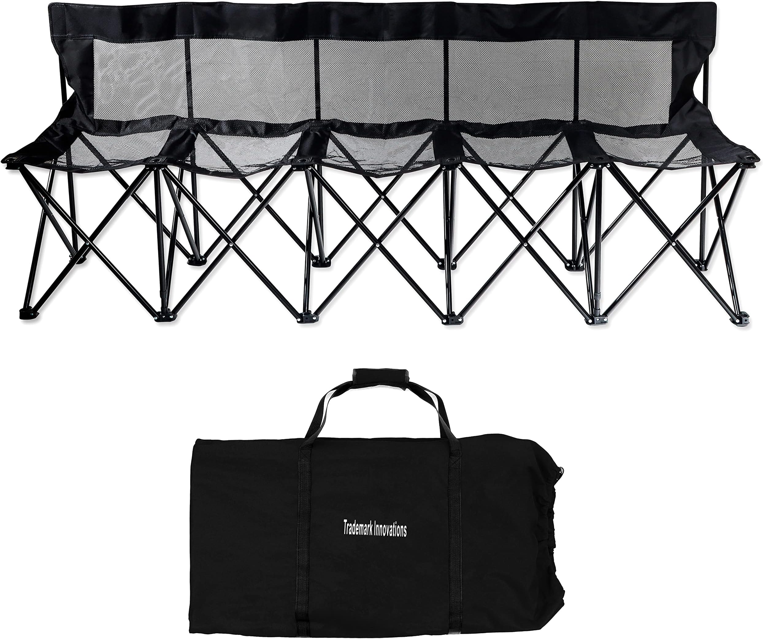 Amazon.com: GoTEAM! Pro 6 Seat Portable Folding Team Bench w/Cupholders ...