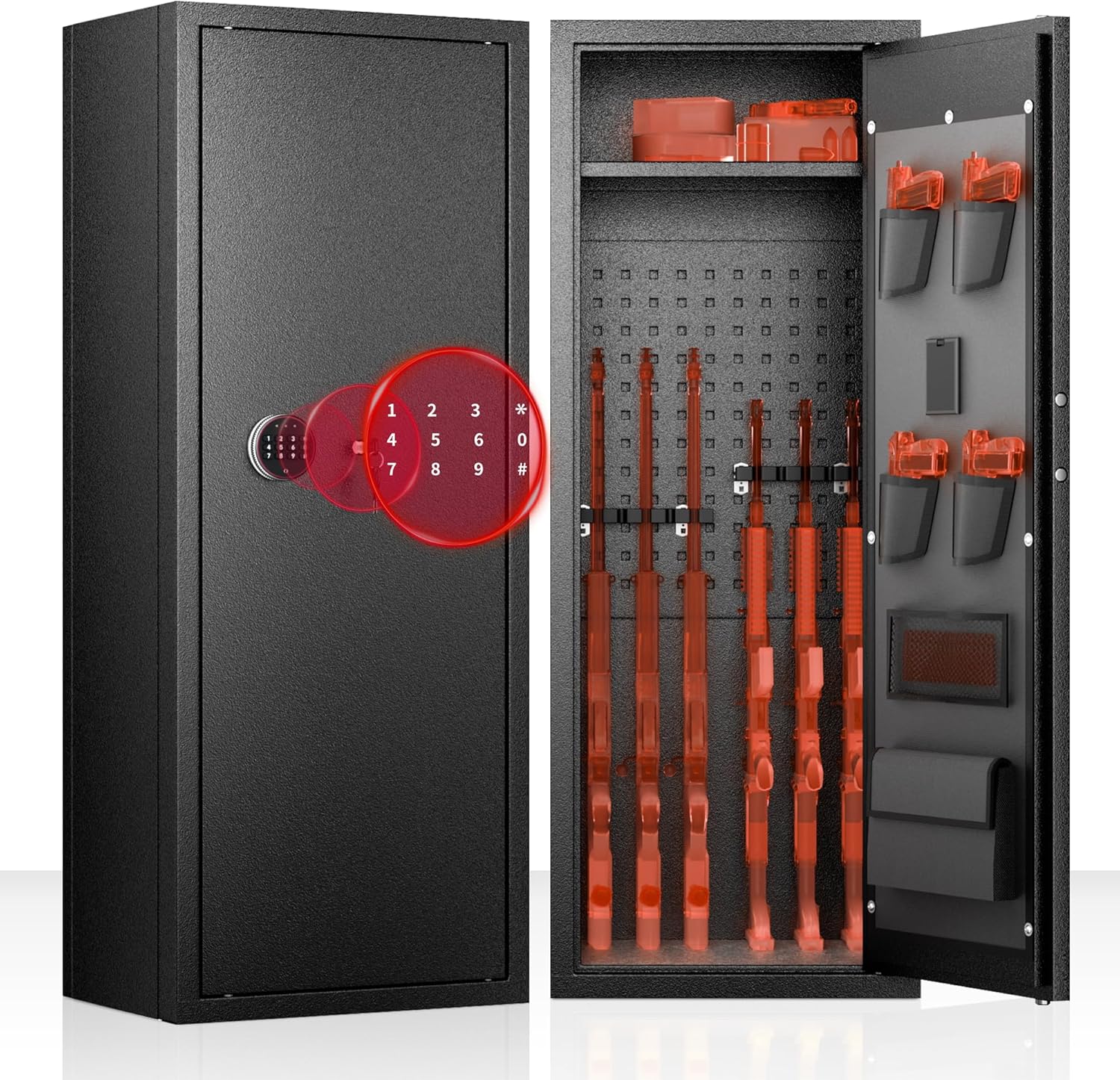 Superday 10-12 Gun Safe for Rifles and Pistols, Keyboard Digital Lock ...