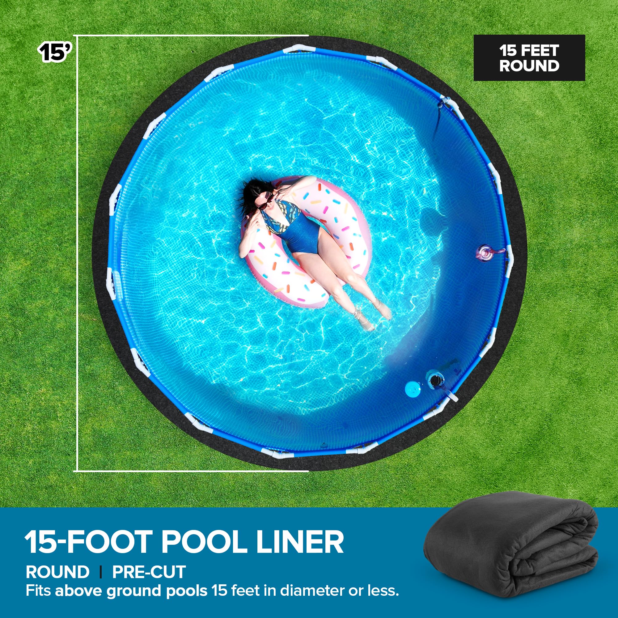 Snapklik.com : Above Ground Pool Liner Pad, 15 Foot Round, Pre-Cut ...