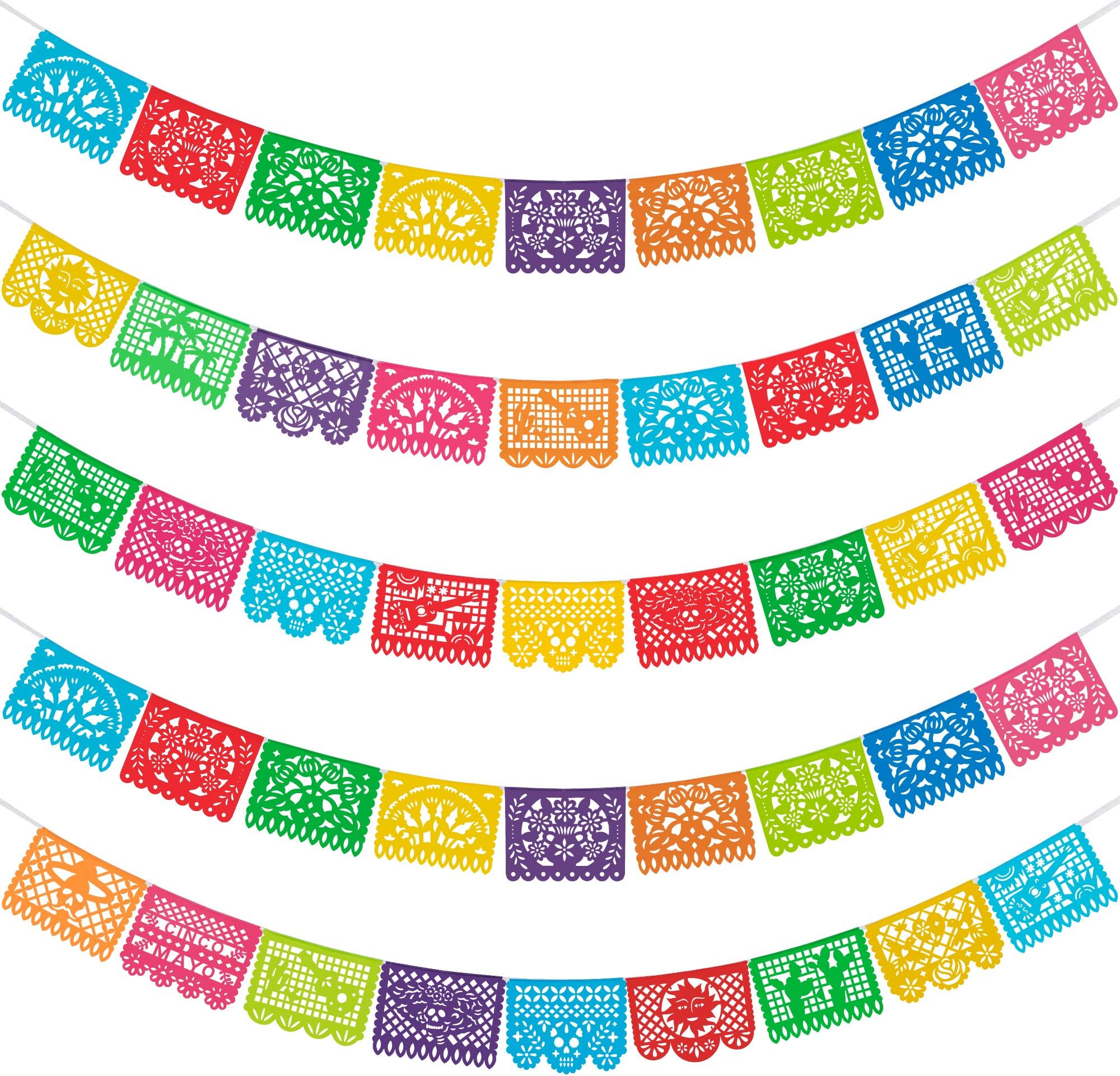 Amazon.com: Paper Full of Wishes - 2pk Medium Plastic Papel Picado ...