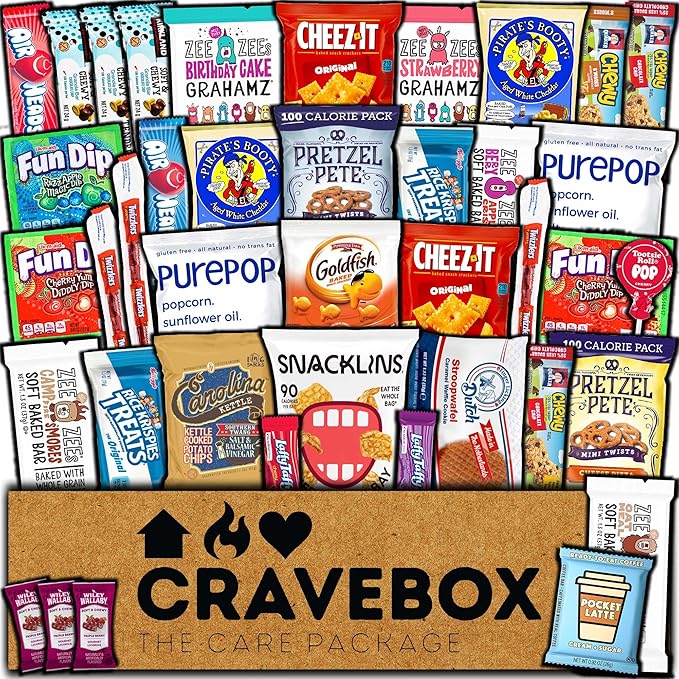 Amazon.com : CRAVEBOX Gourmet Snack Box Care Package (40 Count ...
