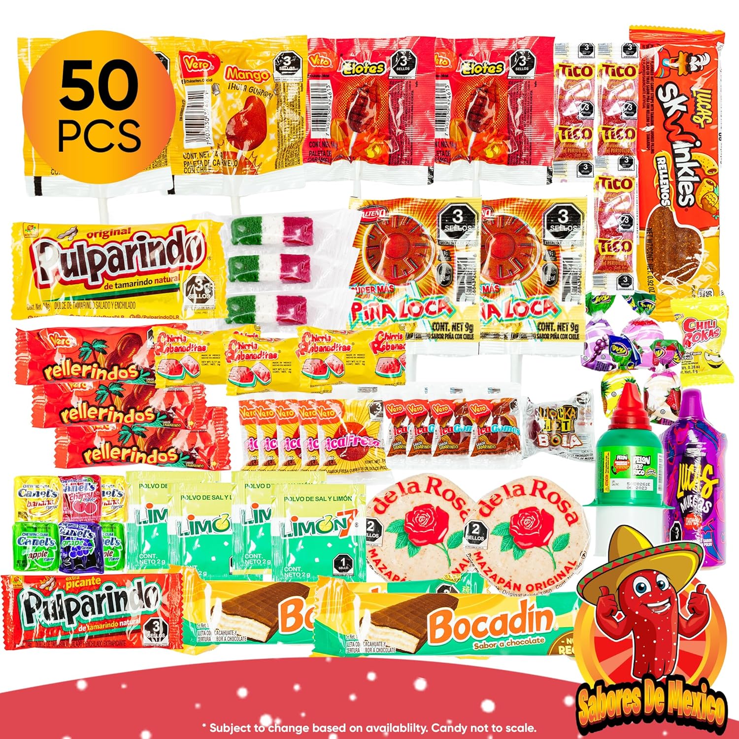 Mexican Candy Variety Pack (50 Count) Dulces Mexicanos, Mexican Candy ...