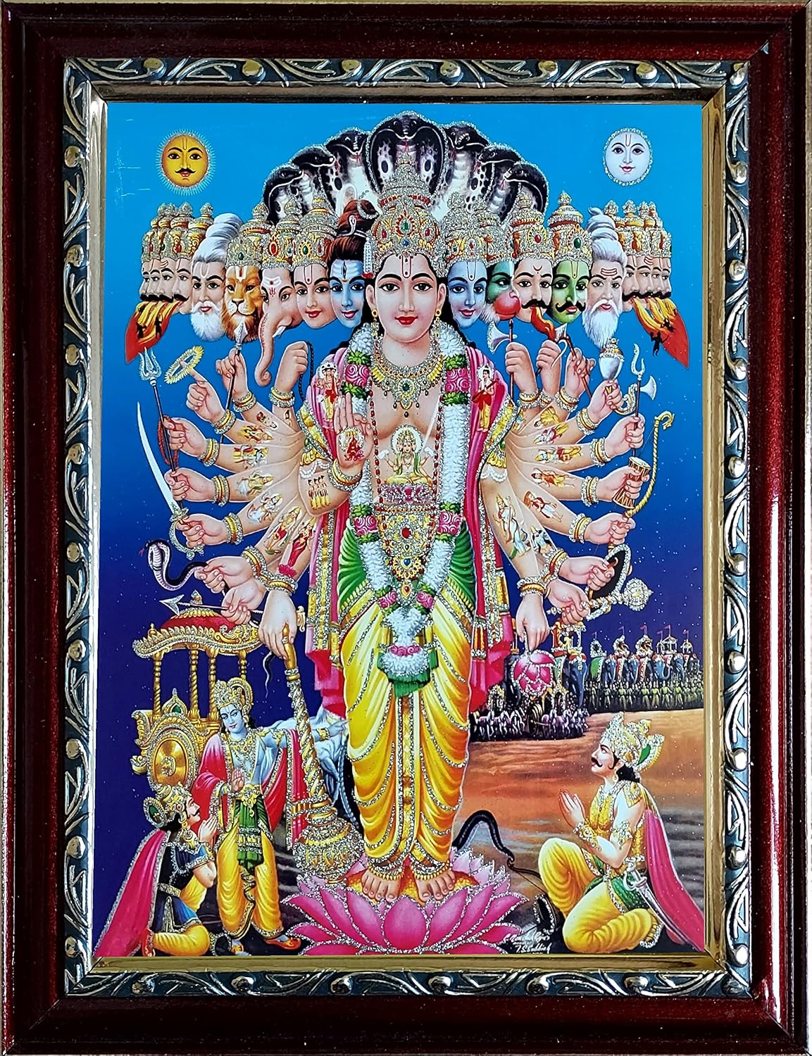 Shyam Framing Works Vishnu's Vishwaroopam Religious Poster | Zari ...