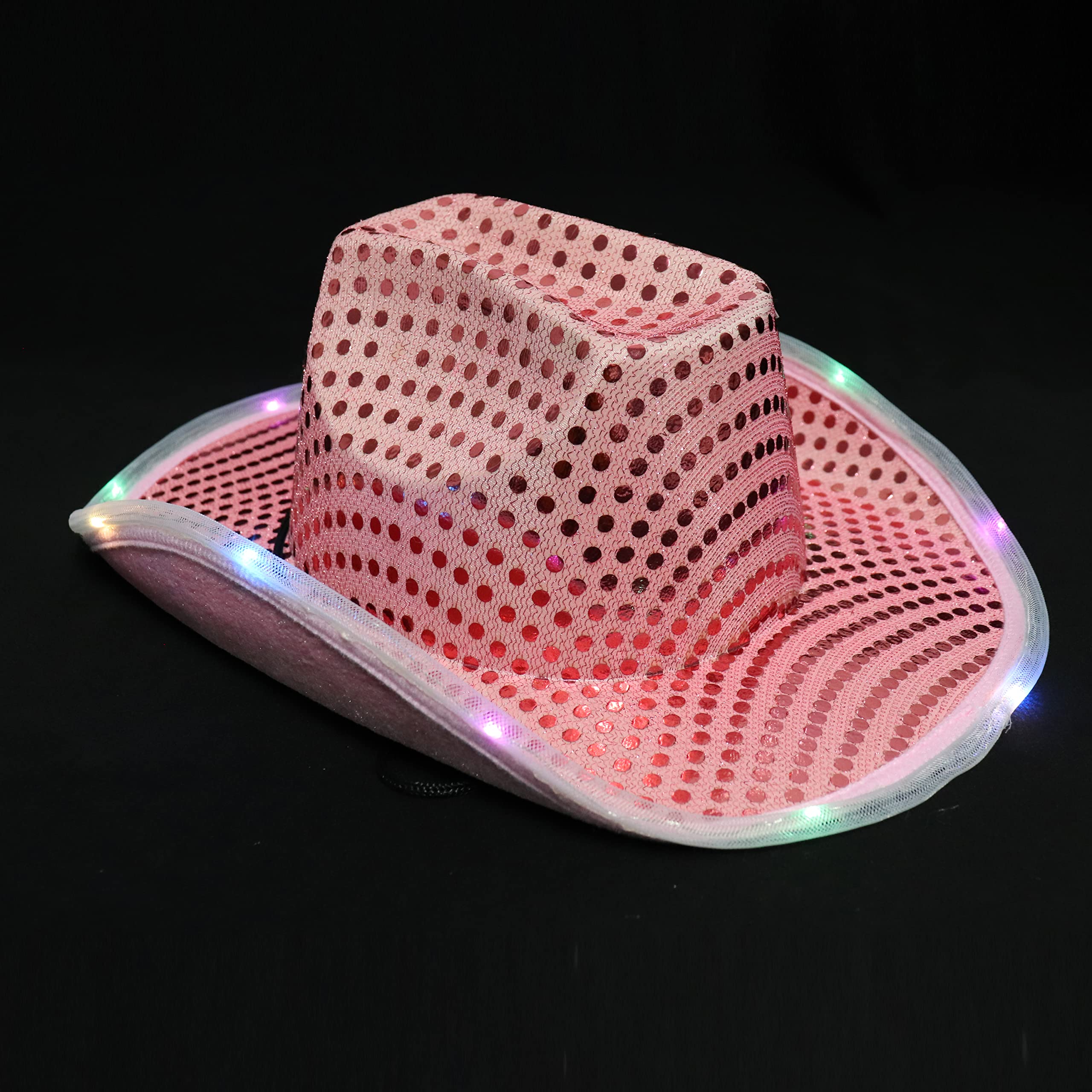 Amazon.com: GiftExpress 1pc Pink Light Up Led Flashing Cowboy Hat with ...