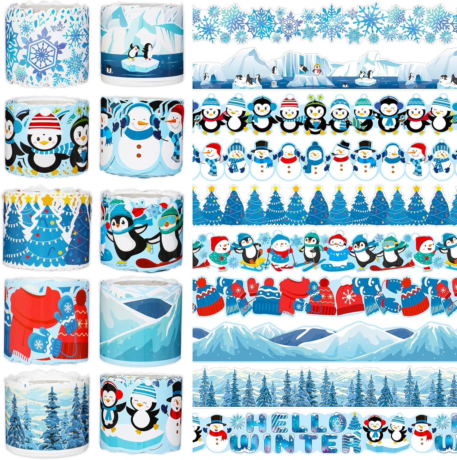 Amazon.com: 262Ft Winter Bulletin Border Winter Die-Cut Border Trim 10 ...