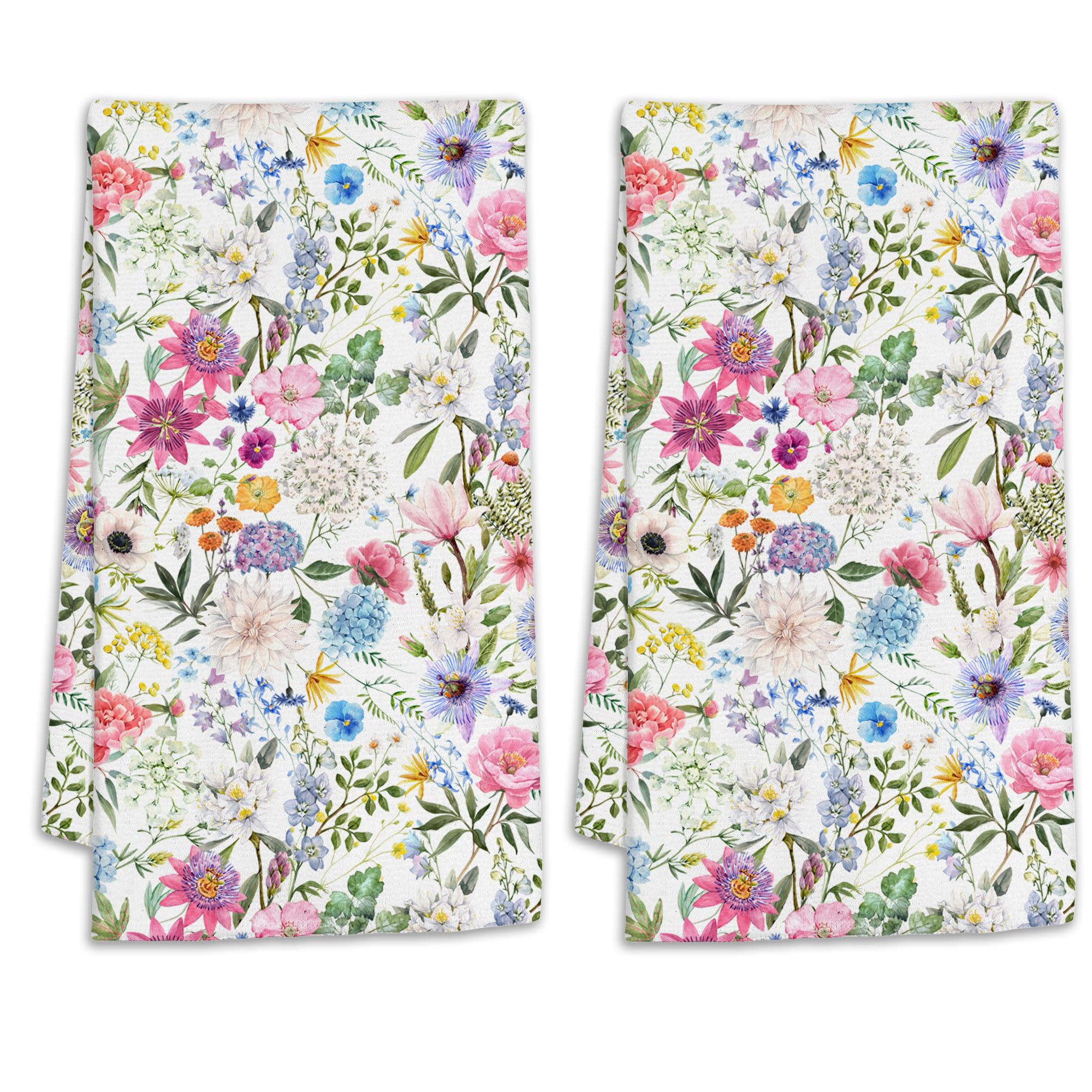 Amazon.com: CIAIDU Colorful Flowers Hand Towels Set of 2,Meadow ...