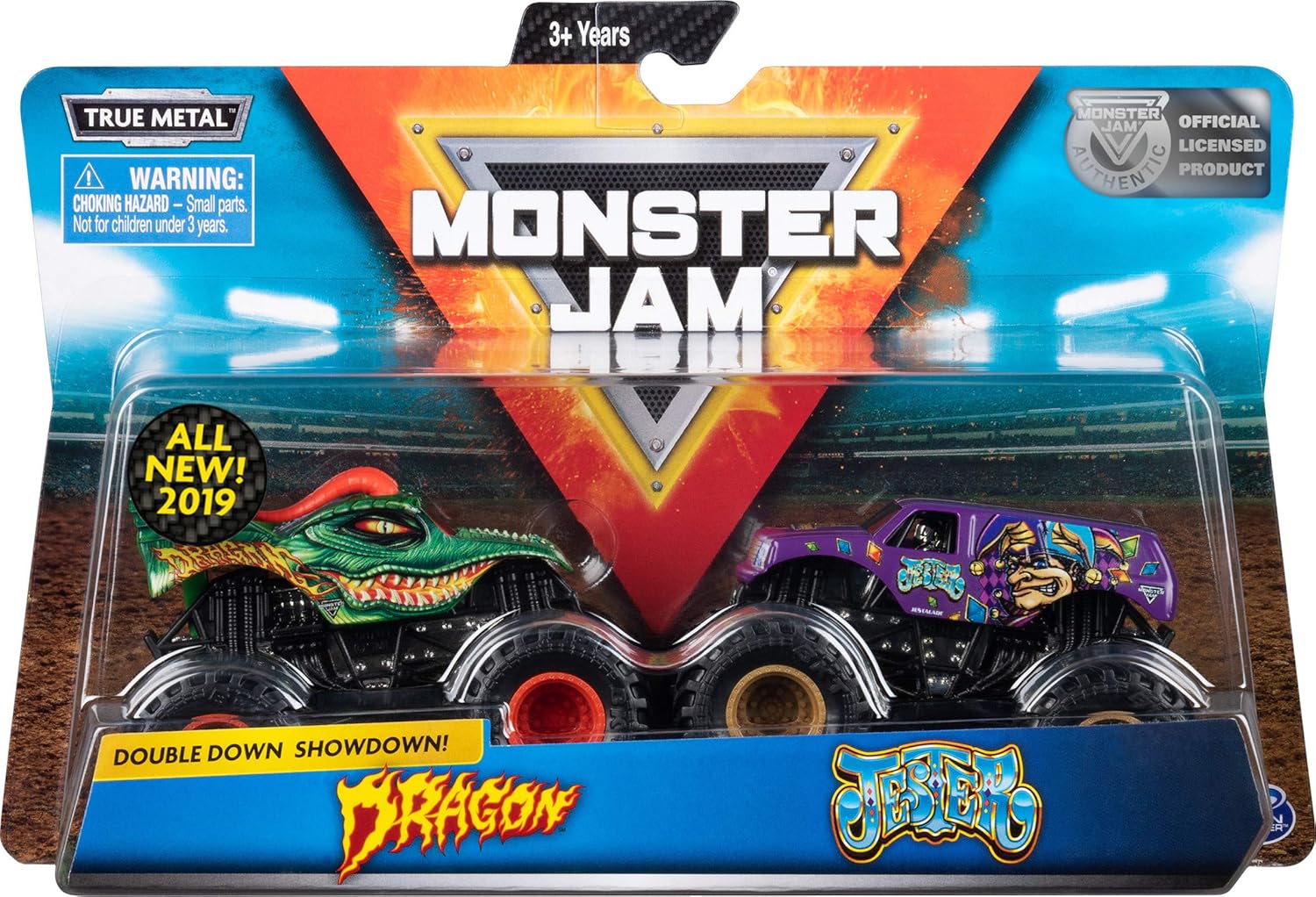 Amazon.com: Monster Jam Official Dragon vs. Jester Scale Die-Cast ...