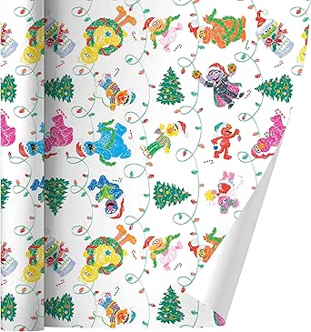 Amazon.com: Sesame Street Tangled Lights Pattern Gift Wrap Wrapping ...