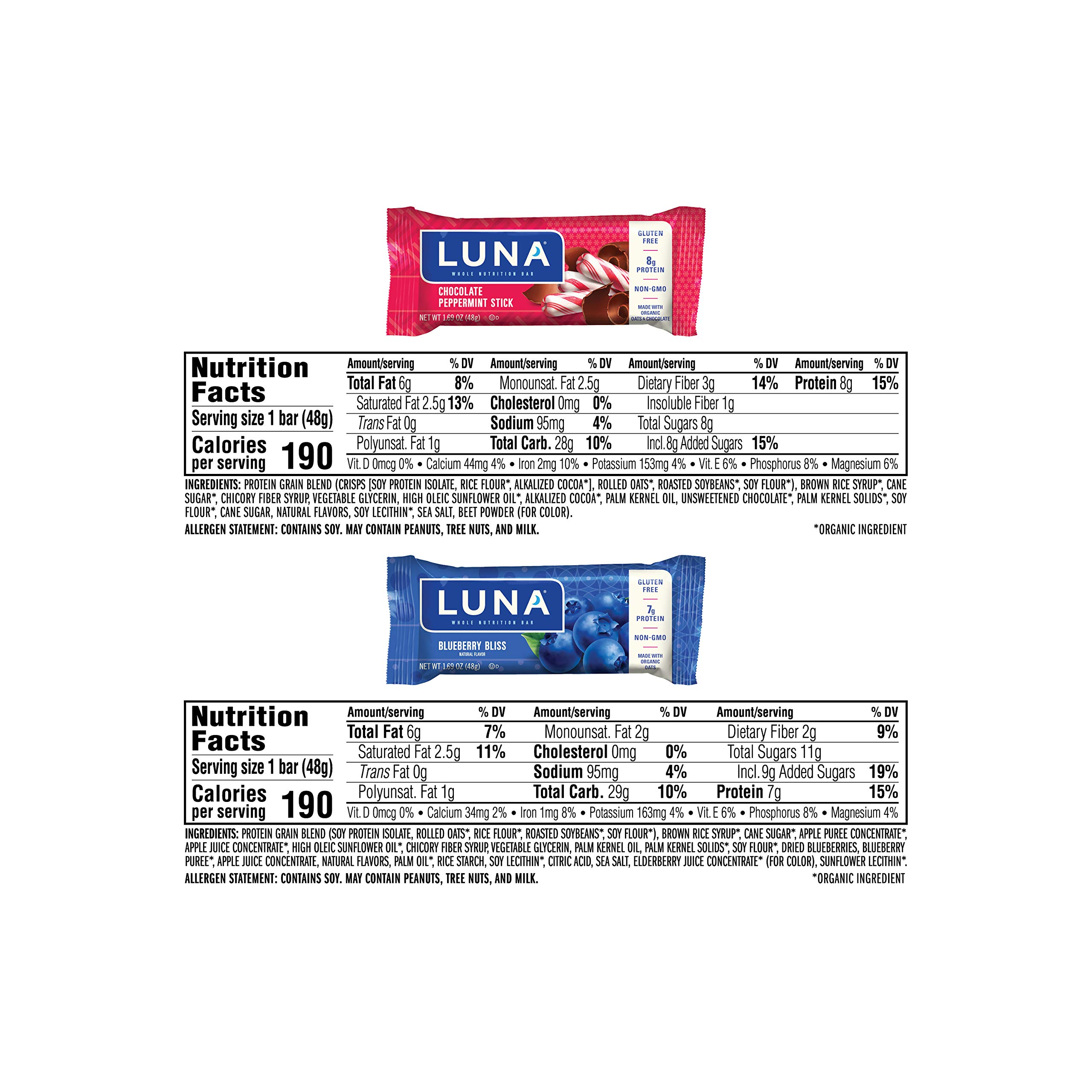 Snapklik.com : LUNA Bar - Variety Pack - Gluten-Free - Non-GMO - 7-9g ...