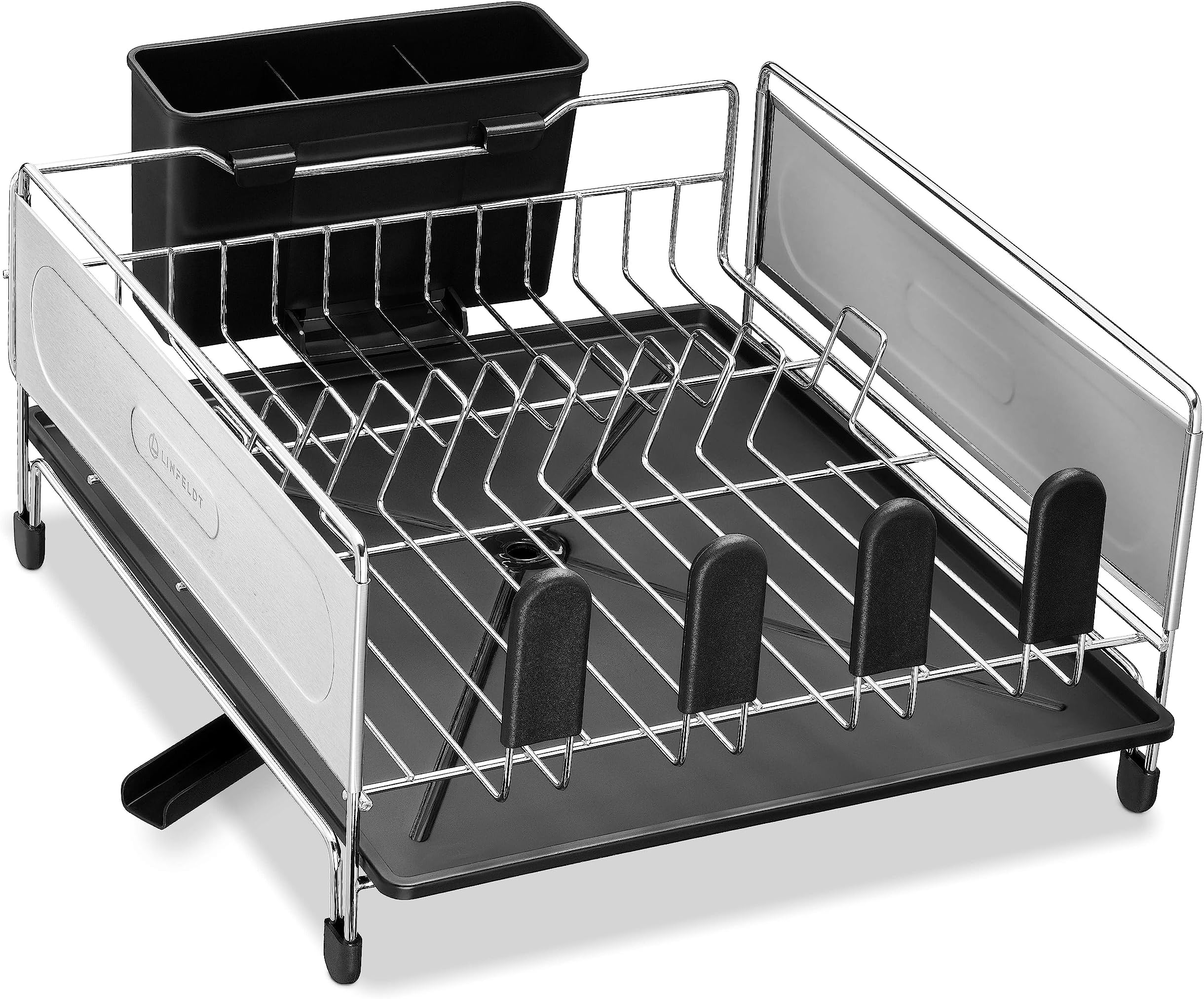 LINFELDT® Abtropfgestell Geschirr Edelstahl 43x33cm - TOP MIT ABFLUSS ...
