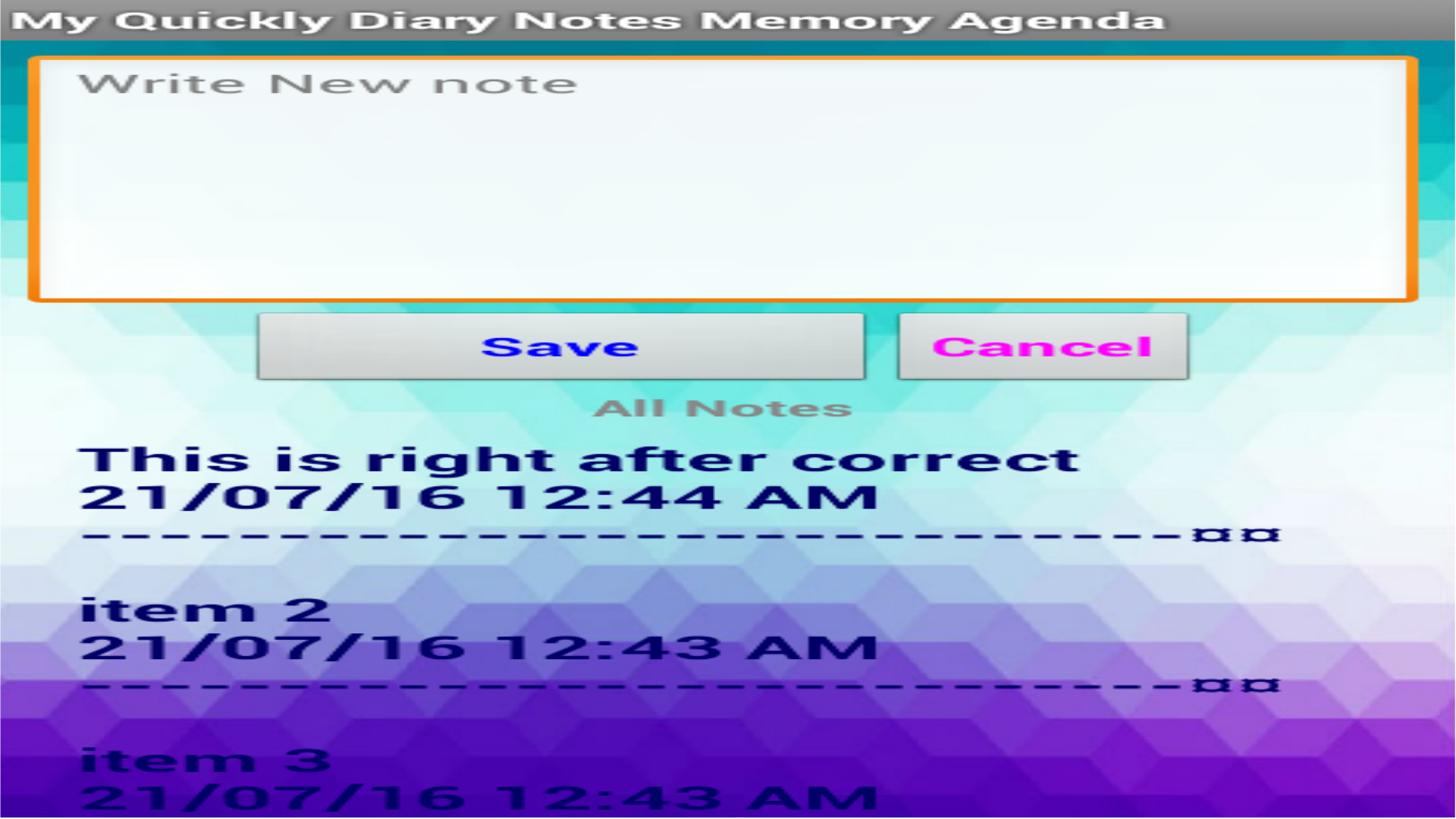 Quick Dialy Diary Note Agenda - App on Amazon Appstore