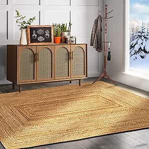 Amazon.com: RIANGI 8x10 Area Rugs – Large Boho Neutral Braided Jute Rug ...