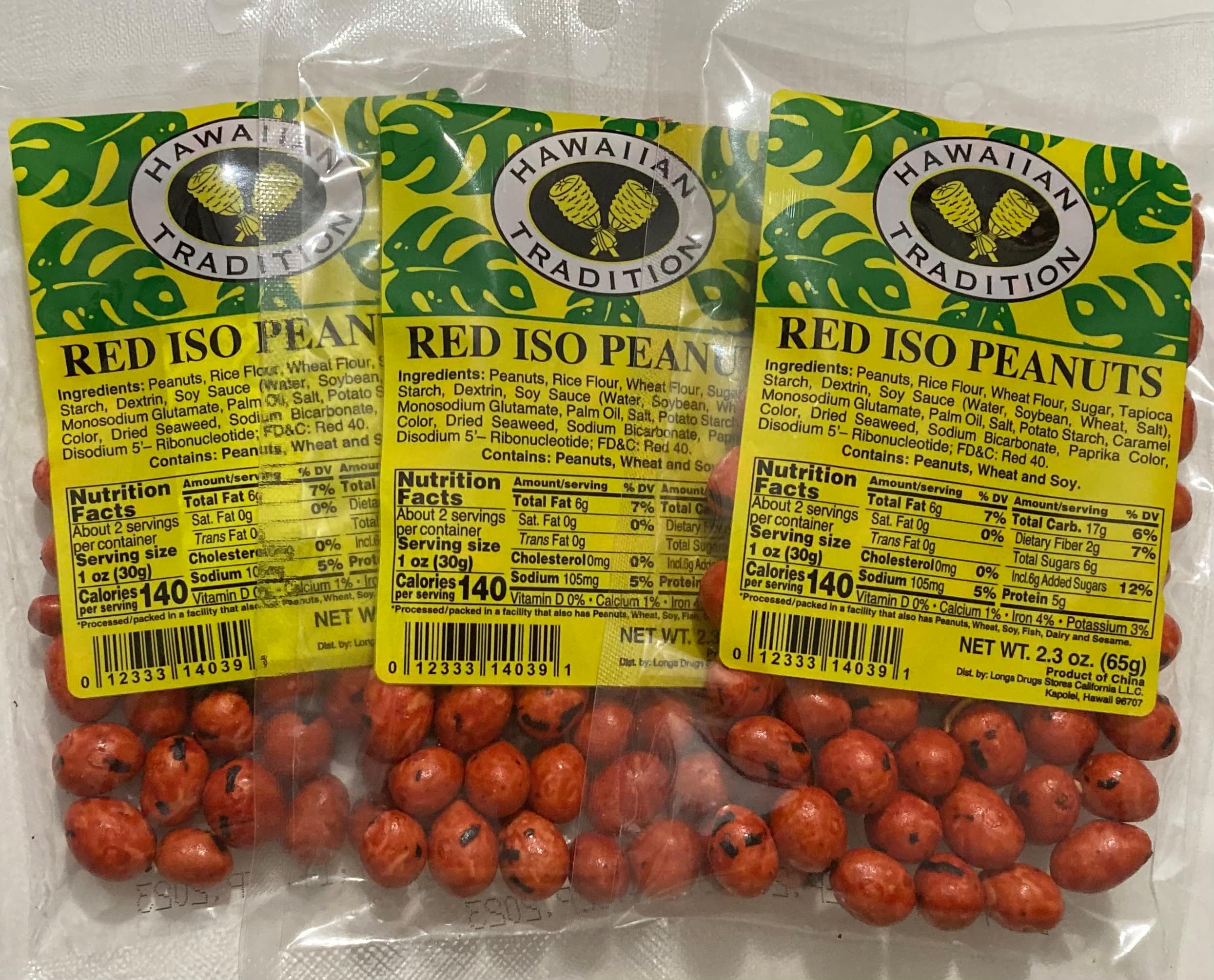 Amazon.com: (Pack of 2) Hawaiian Tradition Red Iso Peanuts 3.5 oz ...