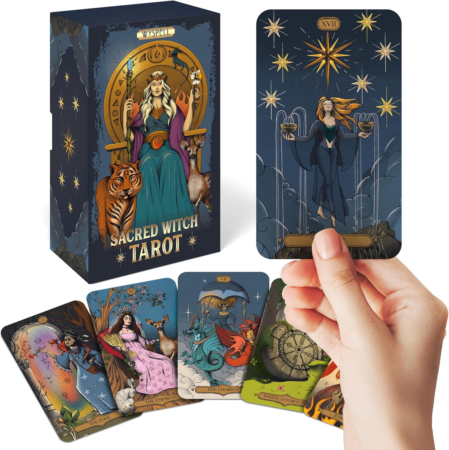 Wyspell Tarot Cards: Sacred Witch Tarot Deck with Guide Book - Unique ...