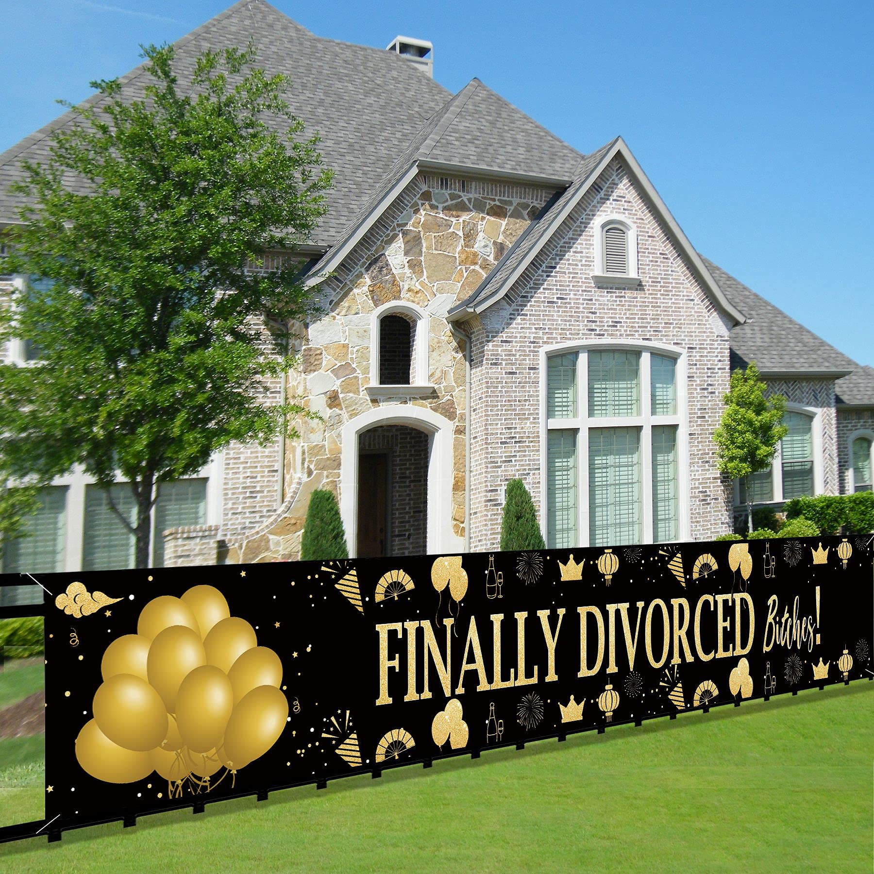 Amazon.com: Finally Divorced Banner Decorations, Divorced Party Porch ...