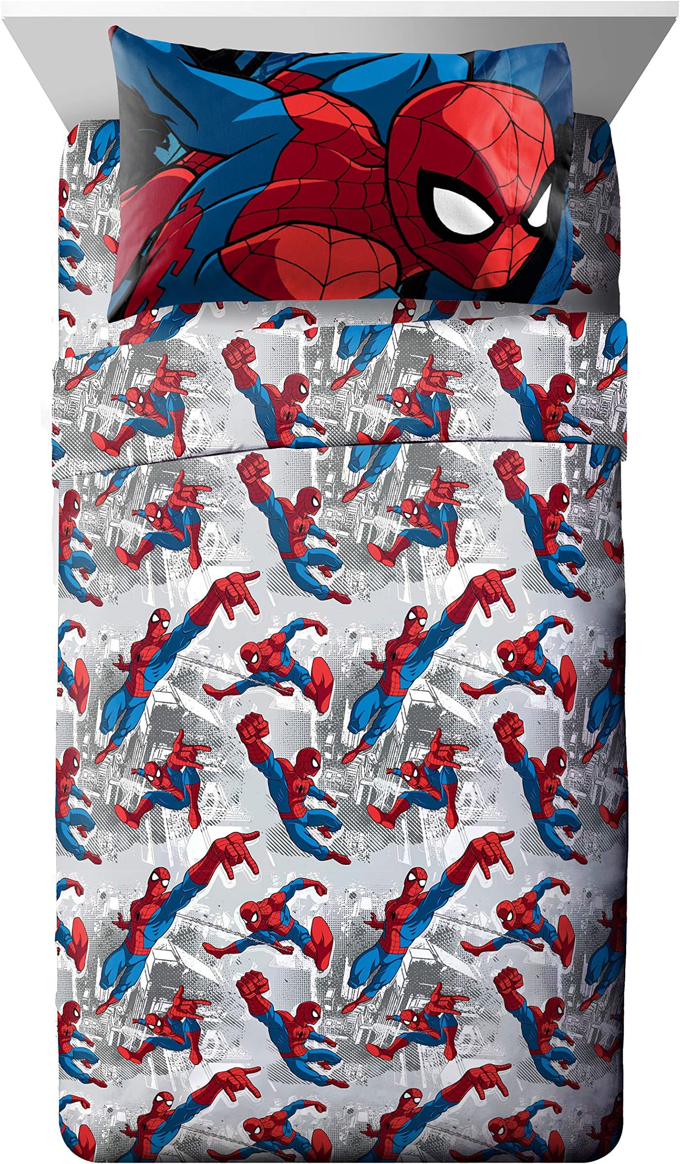Amazon.com: Jay Franco Marvel Spiderman Burst Full Sheet Set - 4 Piece ...