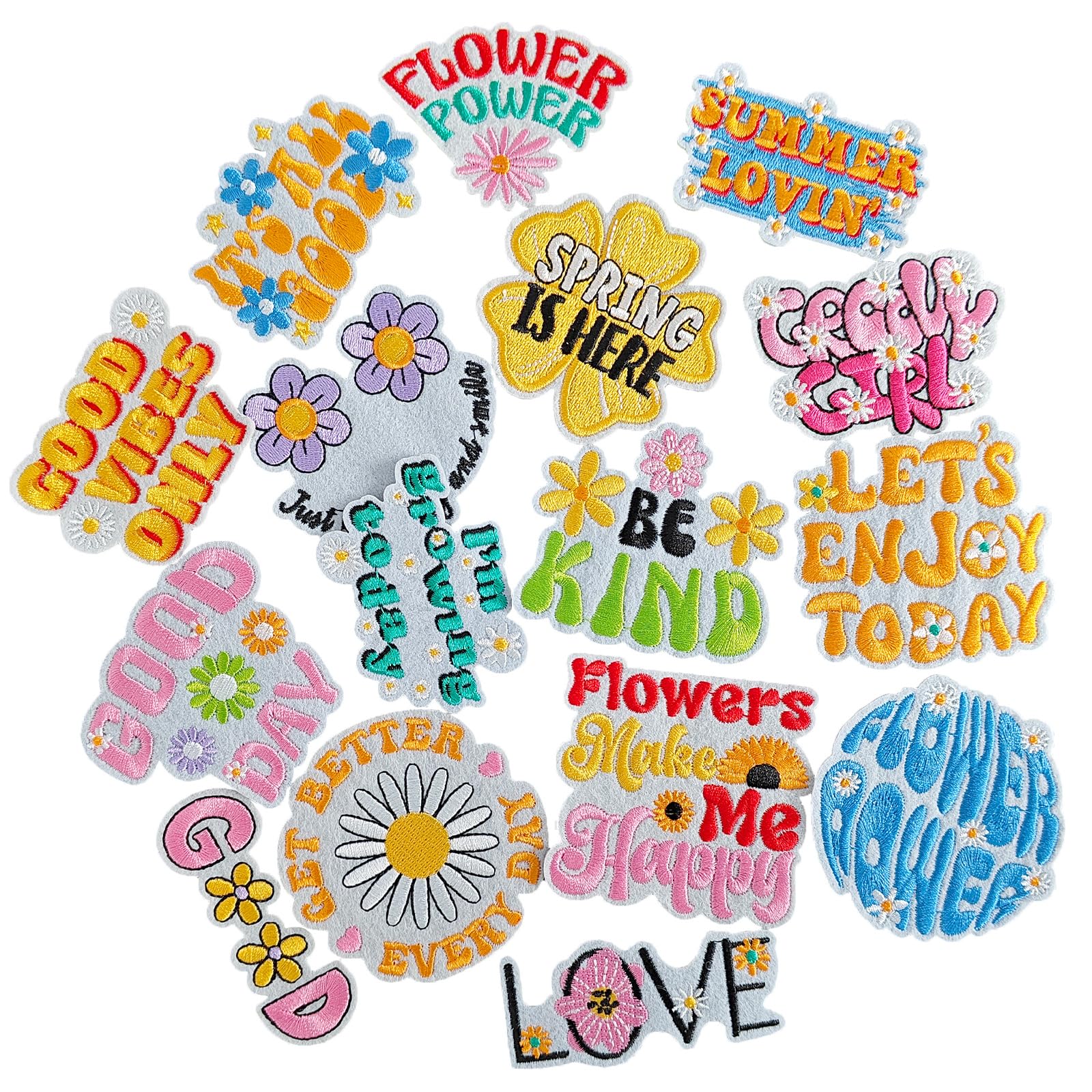 Amazon.com: TACVEL 16Pcs Positive Affirmations Iron on Patches, Boho ...